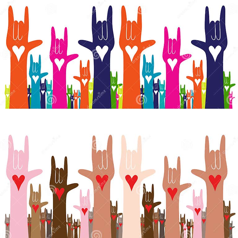 Te amo lenguaje de signos ilustración del vector. Ilustración de ...