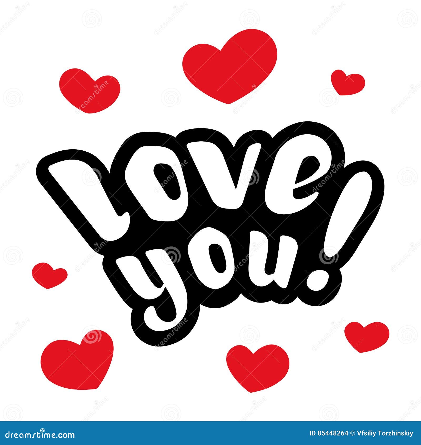 Te amo Letras hermosas ilustración del vector. Ilustración de tarjeta ...