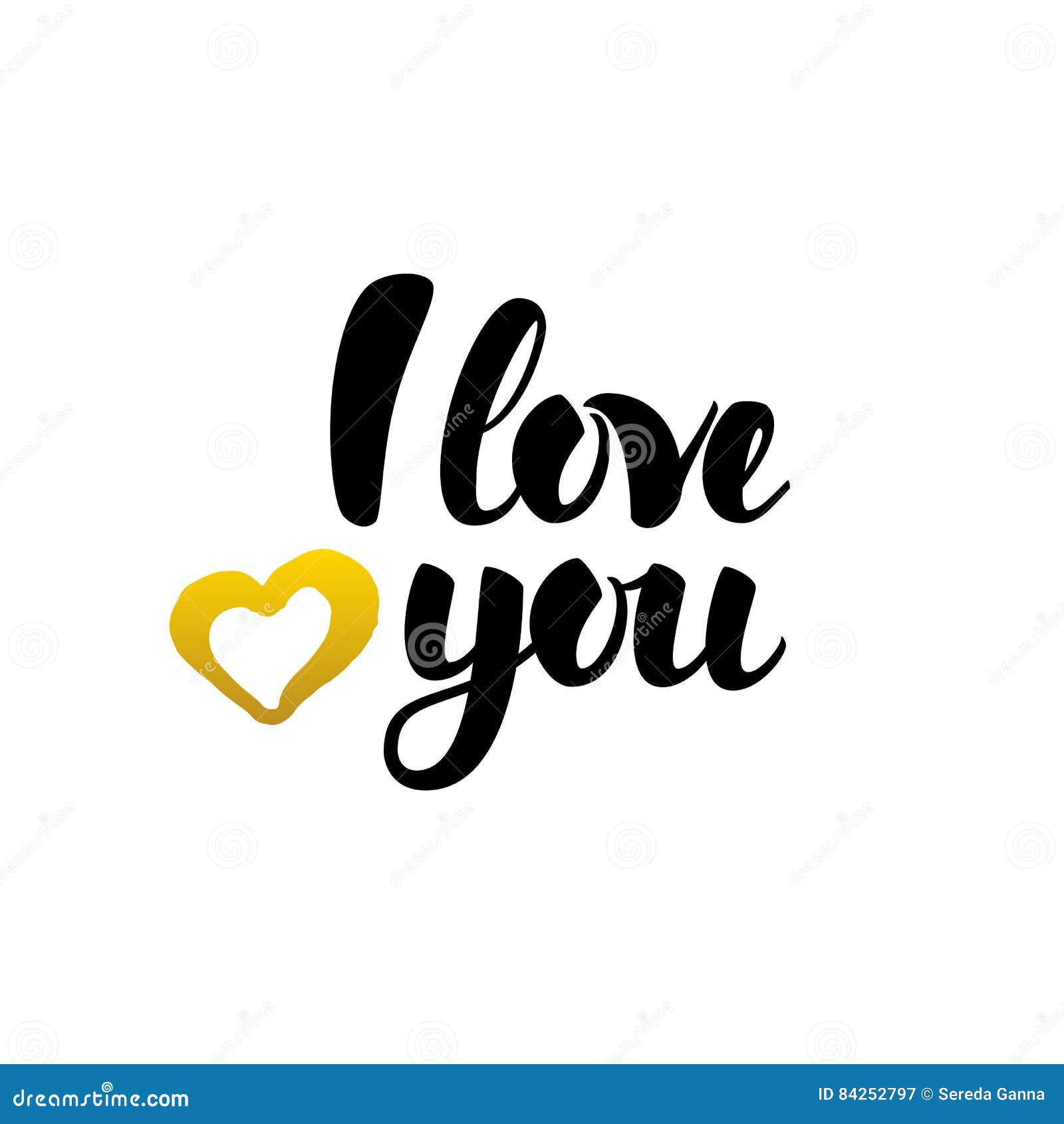 Te amo letras manuscritas ilustración del vector. Ilustración de ...
