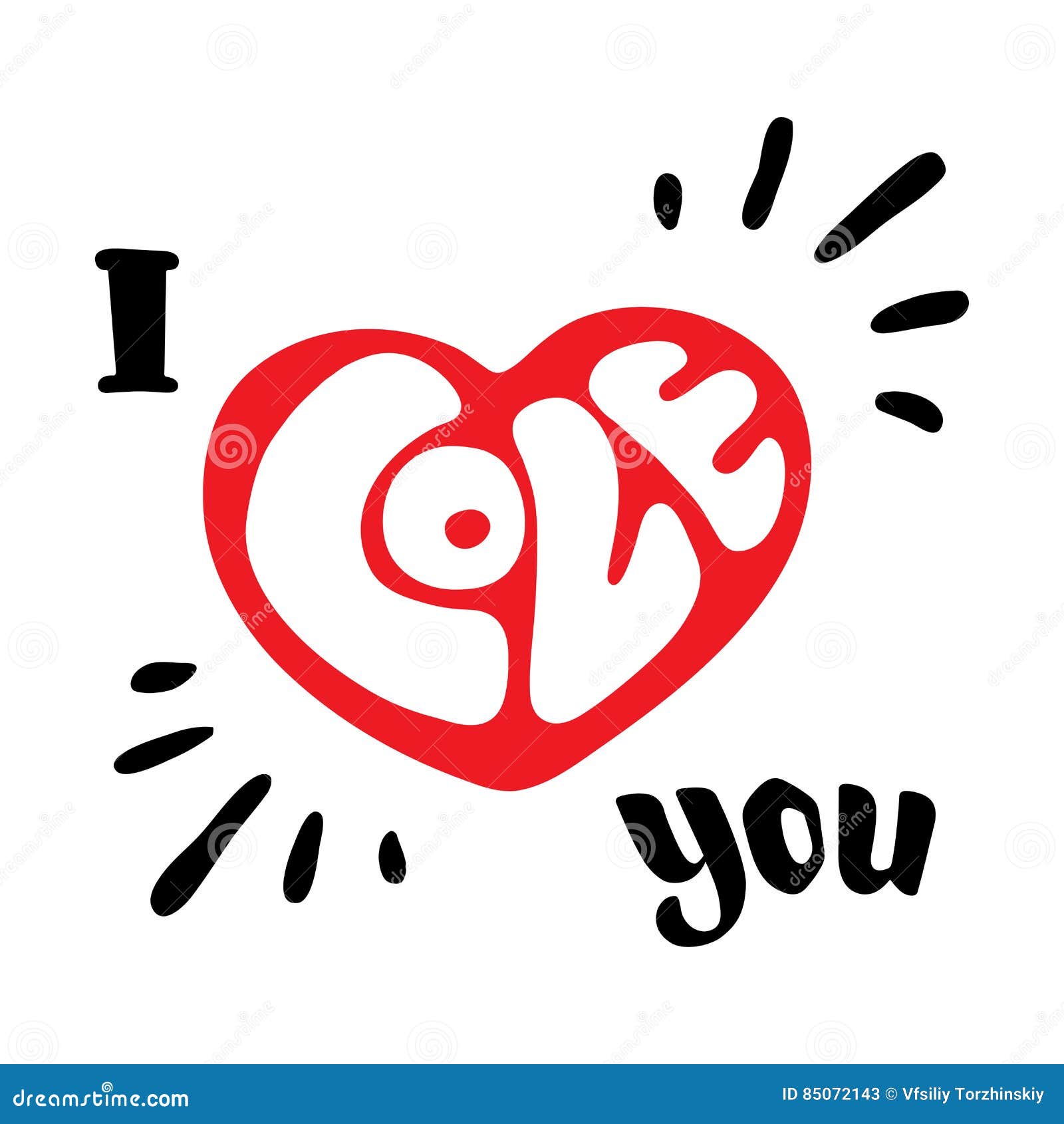 Te amo tarjeta de letras ilustración del vector. Ilustración de ...