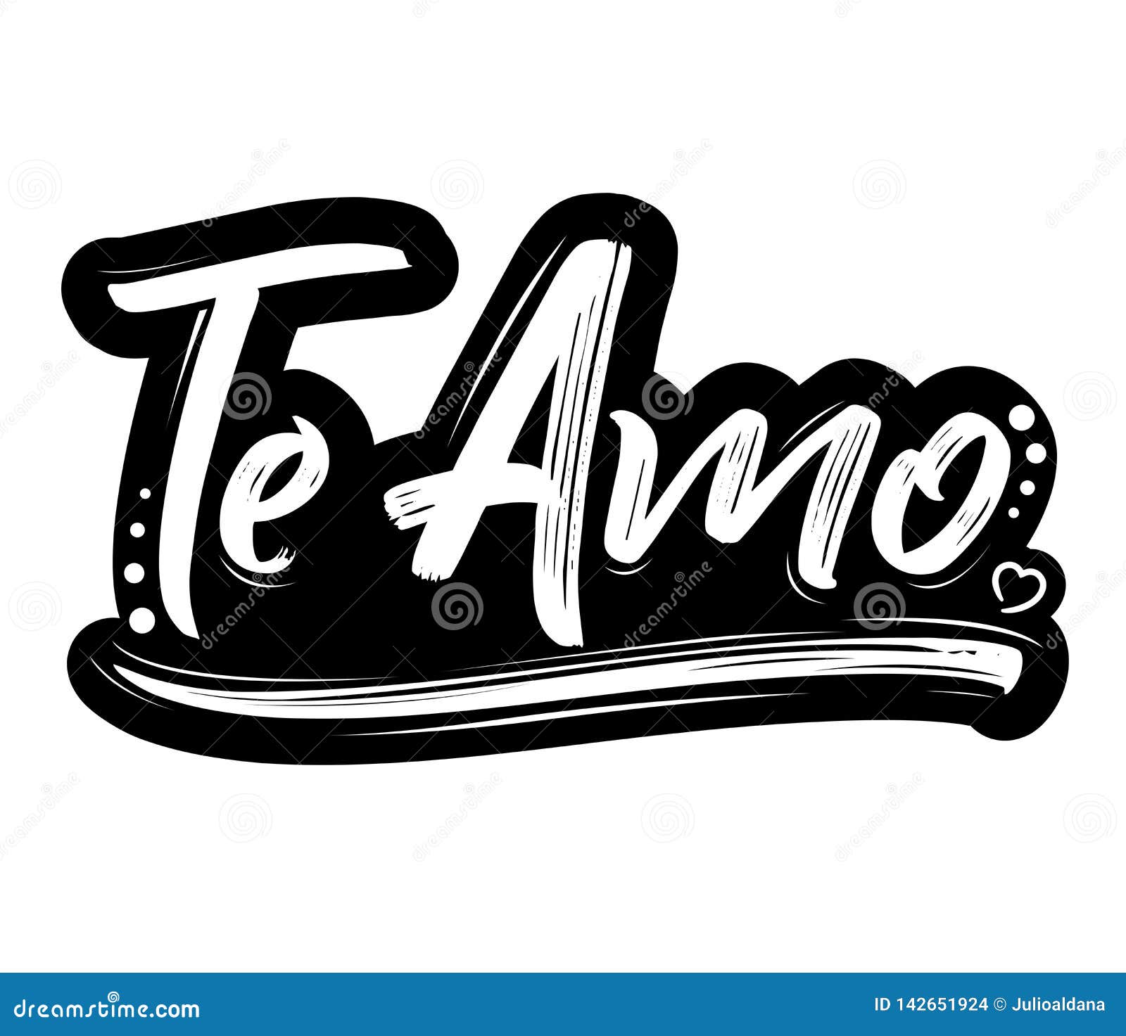 Te Amo Te Amo Texto Español Diseño De Letras Del Vector Ilustración