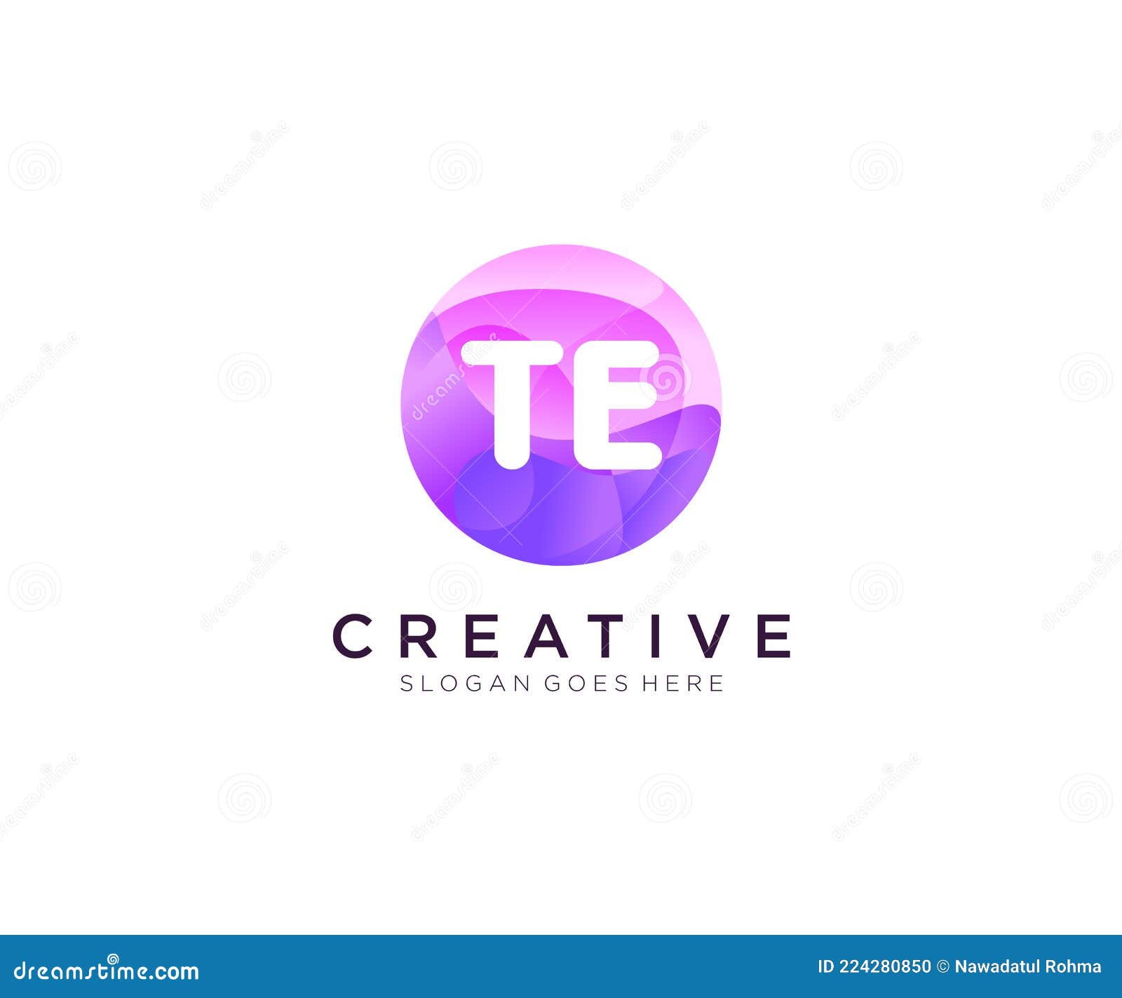 TE Initial Logo with Colorful Circle Template Vector Stock Vector ...