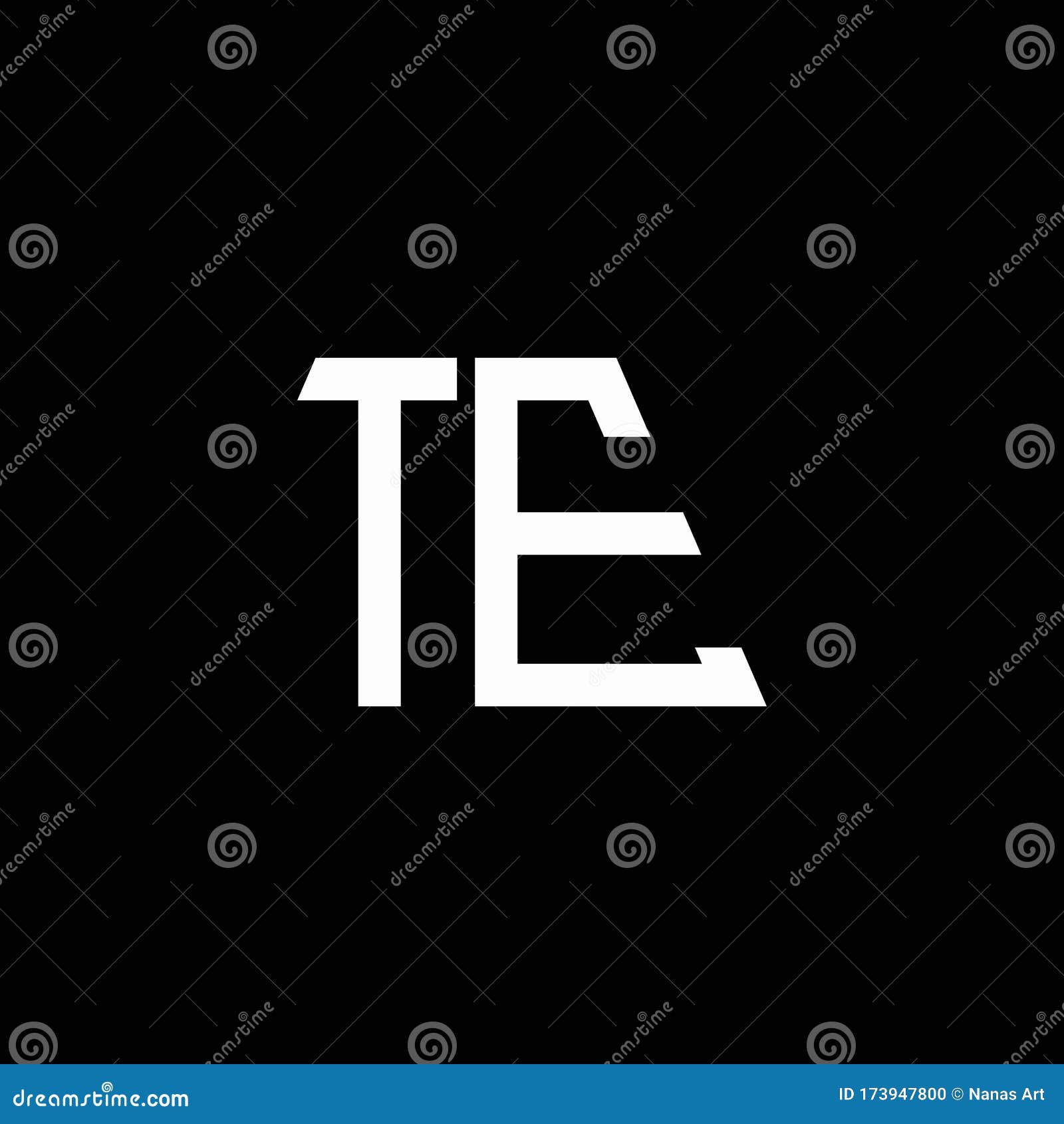 TE Logo Abstract Monogram Isolated on Black Background Stock Vector ...