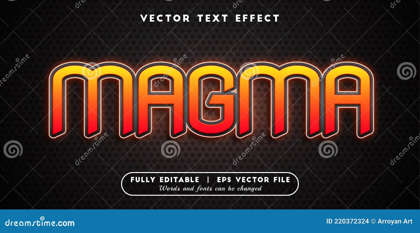 Text Effects 3D Magma, Editable Text Style Stock Vector - Illustration ...