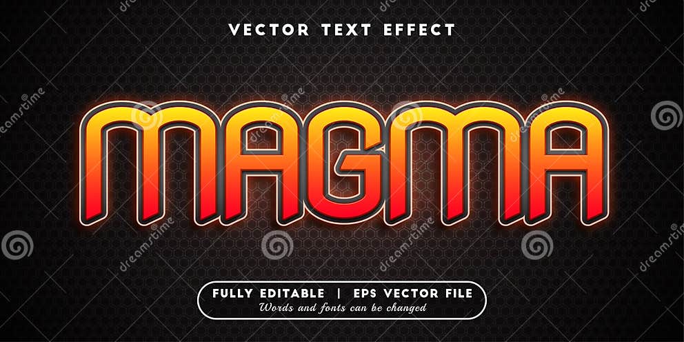 Text Effects 3D Magma, Editable Text Style Stock Vector - Illustration ...
