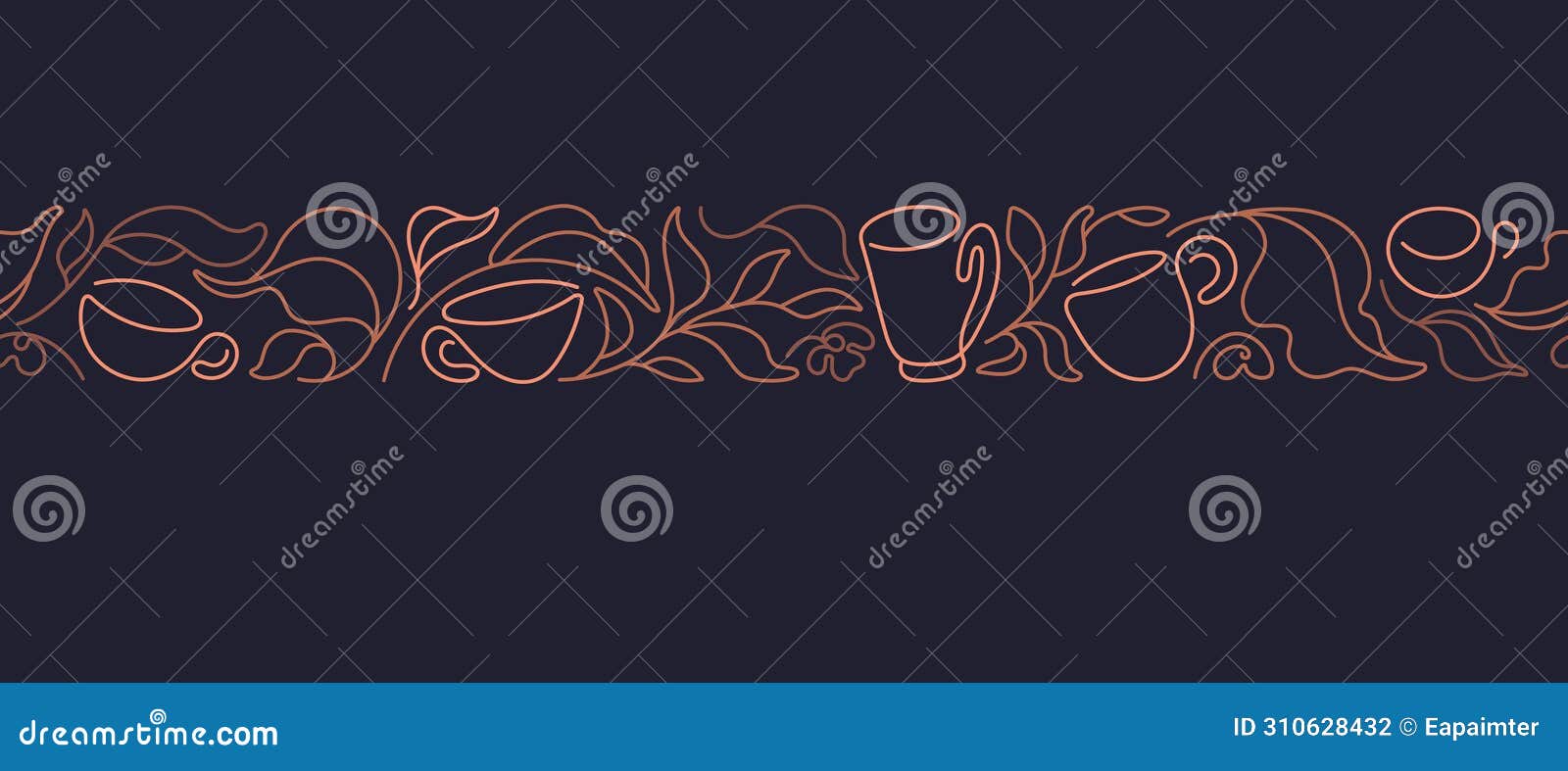Tea Abstract Border Vector Pattern Continuous Line Stock Vector ...