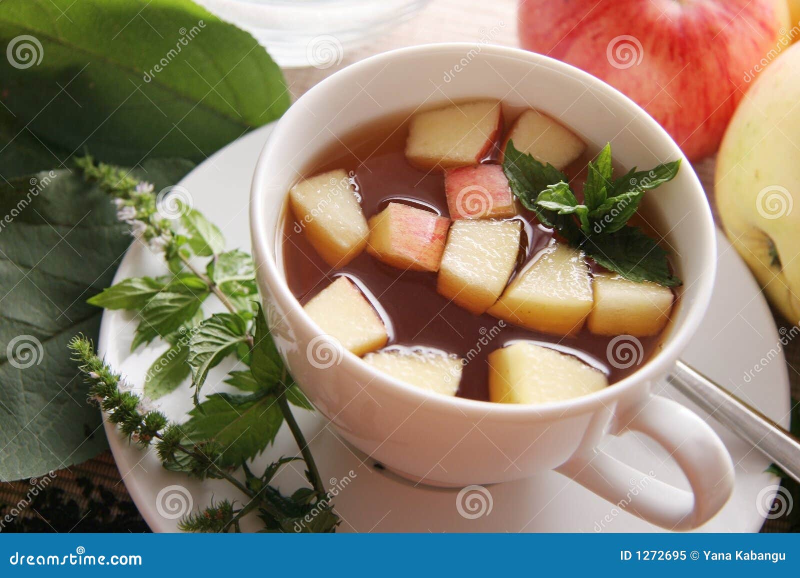 Tea with apples. stock image. Image of apple, cups, apples - 1272695