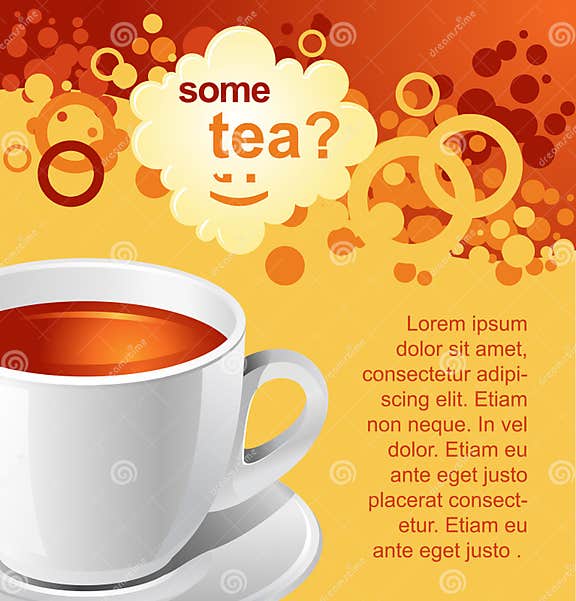 Tea background stock vector. Illustration of orange, vector - 10190184