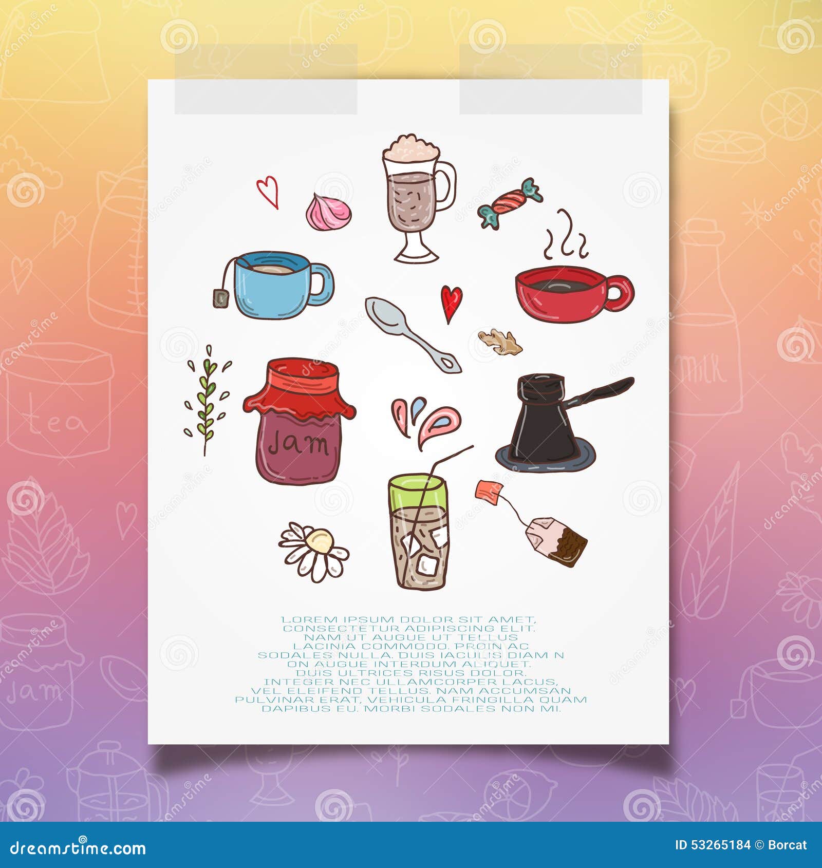 Tea Background, Vector Illustration Stock Vector - Illustration of ...