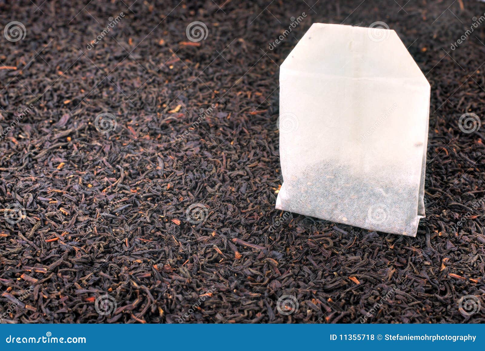 Tea Bag and Dried Tea Leaves Stock Photo - Image of detail, filter ...