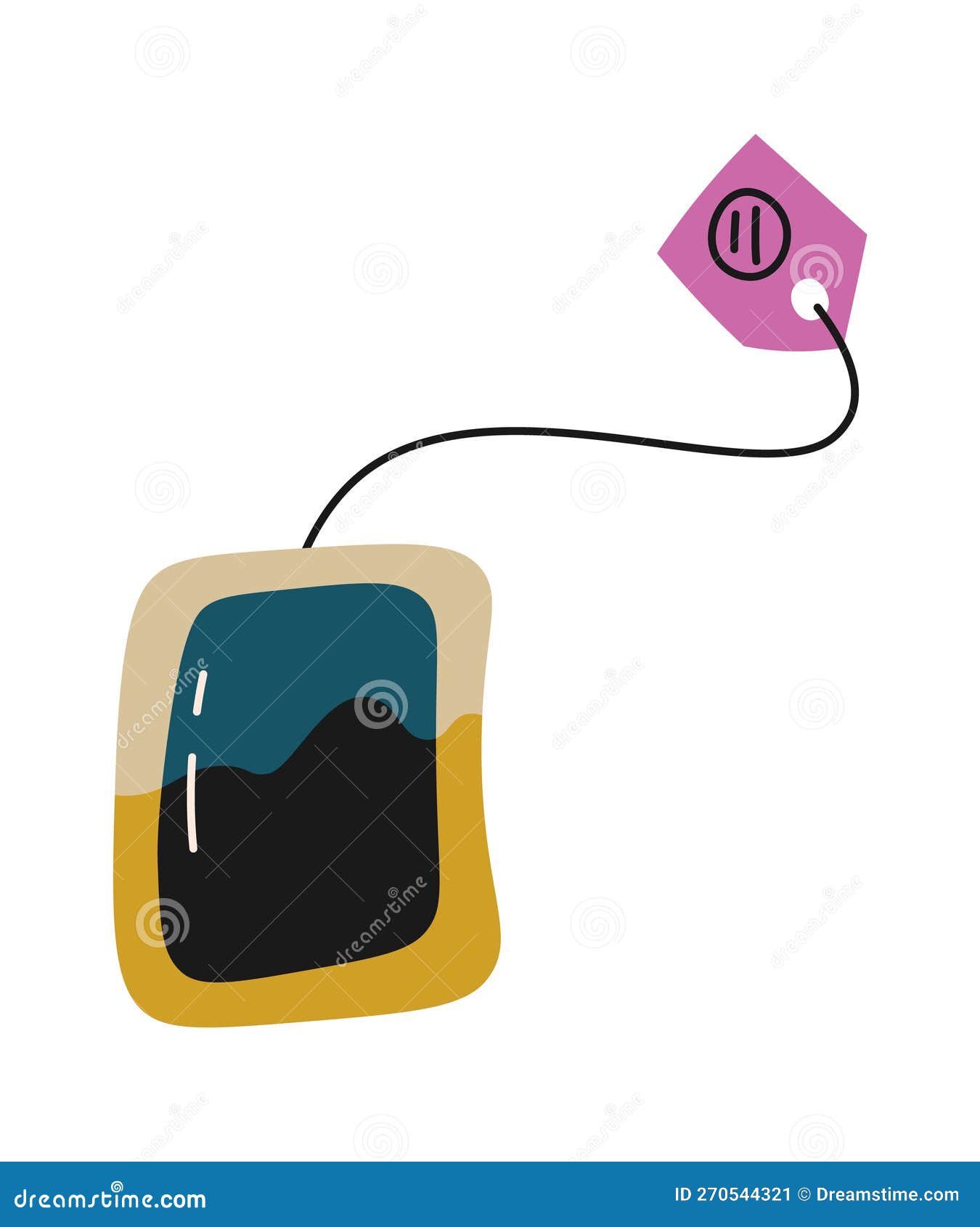 Tea Bag Food Waste Flat Icon Sorted Organic Garbage Stock Vector ...