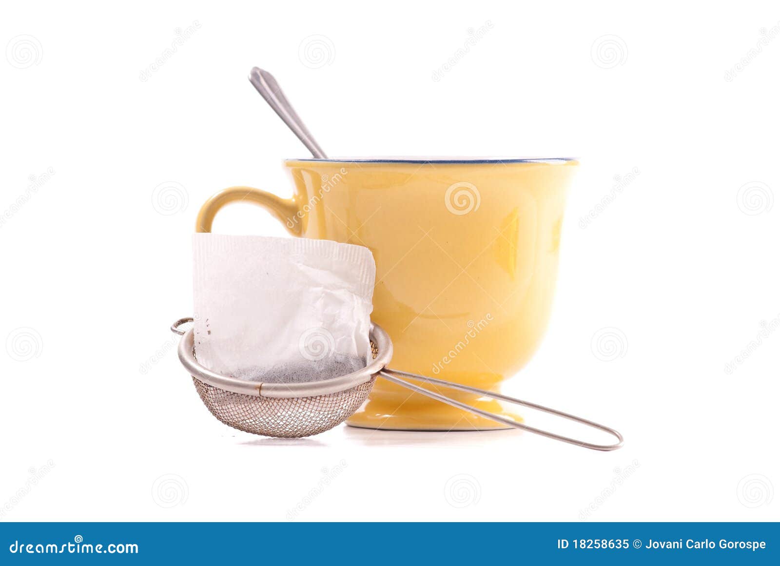 Tea Bag in Hot Water Strainer Stock Image - Image of easy, cold: 18258635