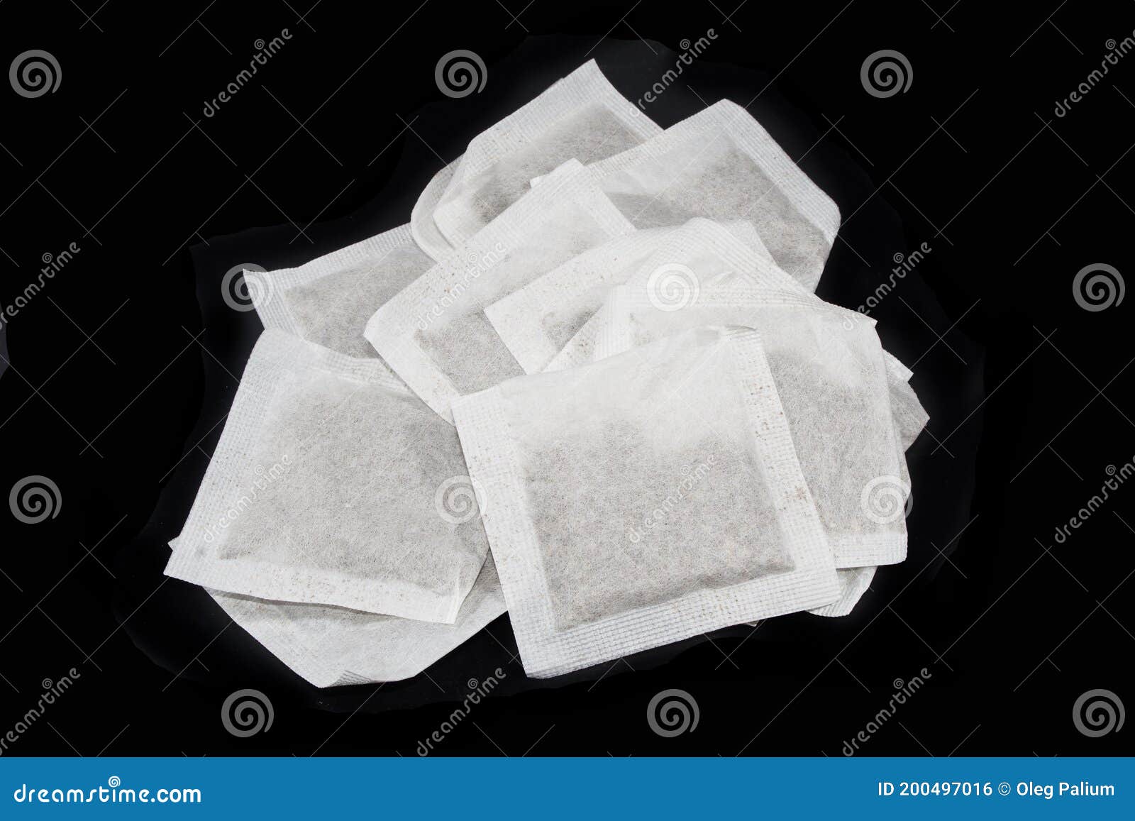 Tea Bag Isolated on Black Background Stock Photo - Image of herb, asian ...