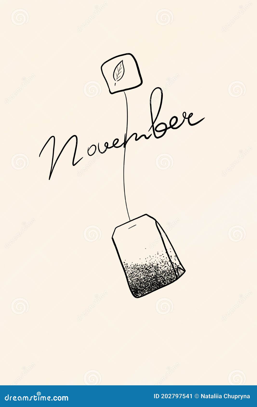 Tea Bag Isolated on White Background Stock Illustration - Illustration ...