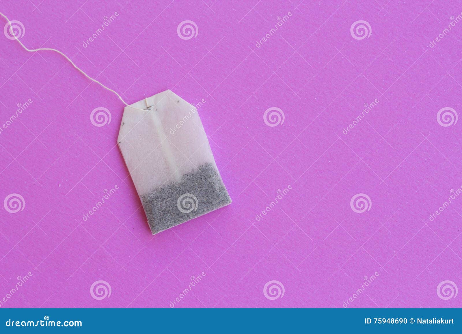 Tea Bag on a Pink Background Stock Photo - Image of view, bright: 75948690