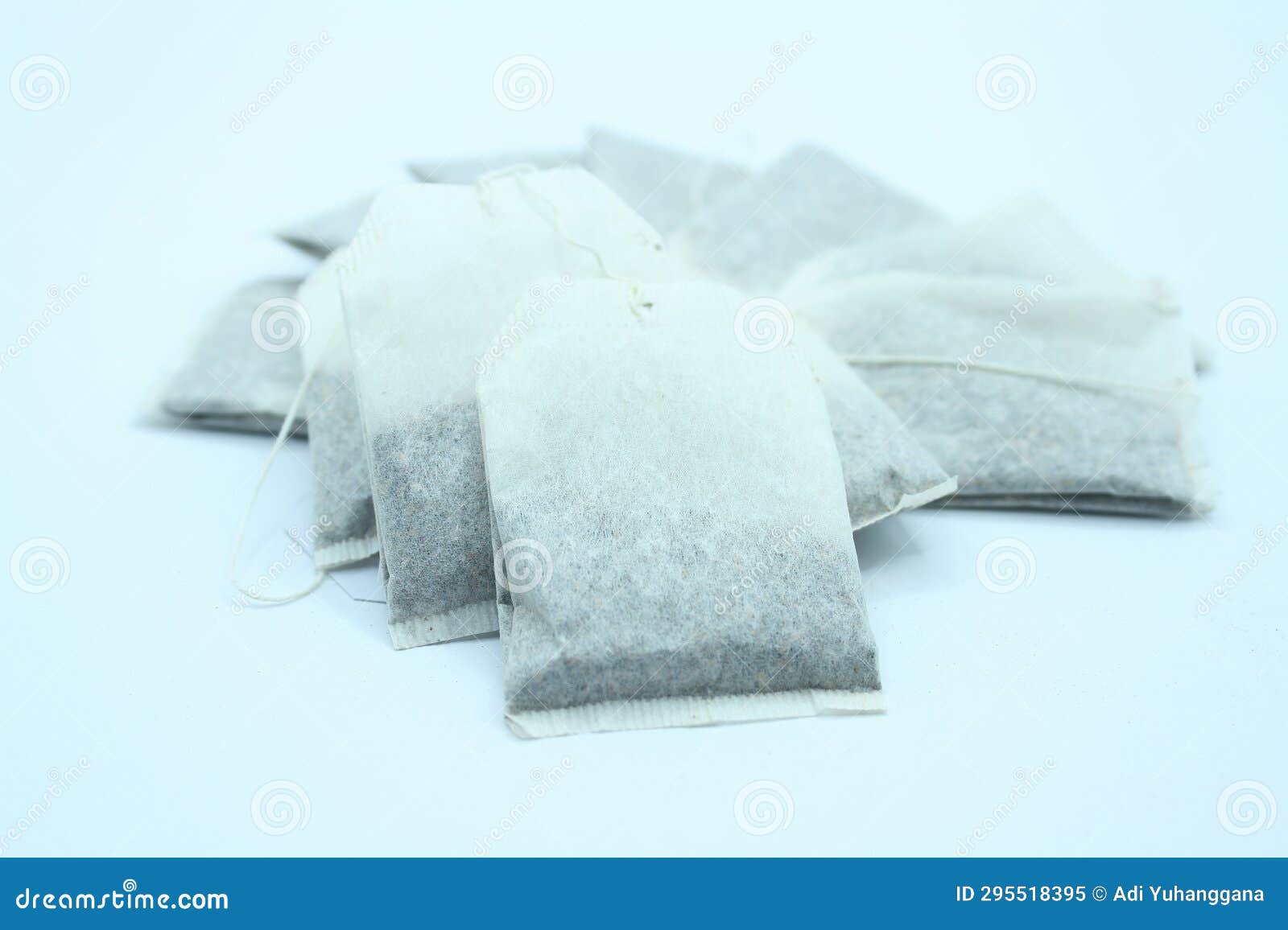Tea bag on a white stock image. Image of closeup, breakfast - 295518395