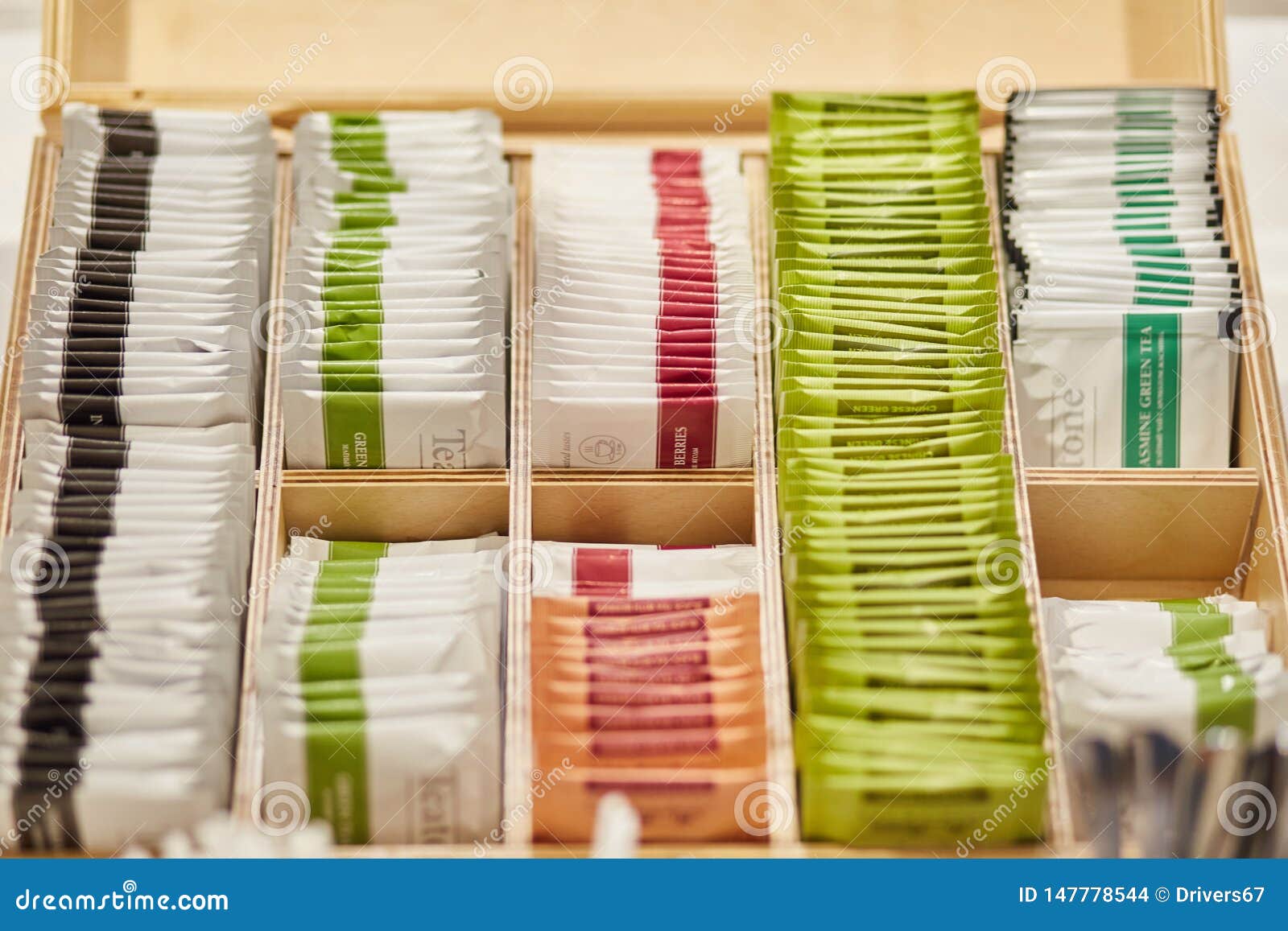 Tea Bags of Different Varieties in the Box Stock Photo - Image of life ...