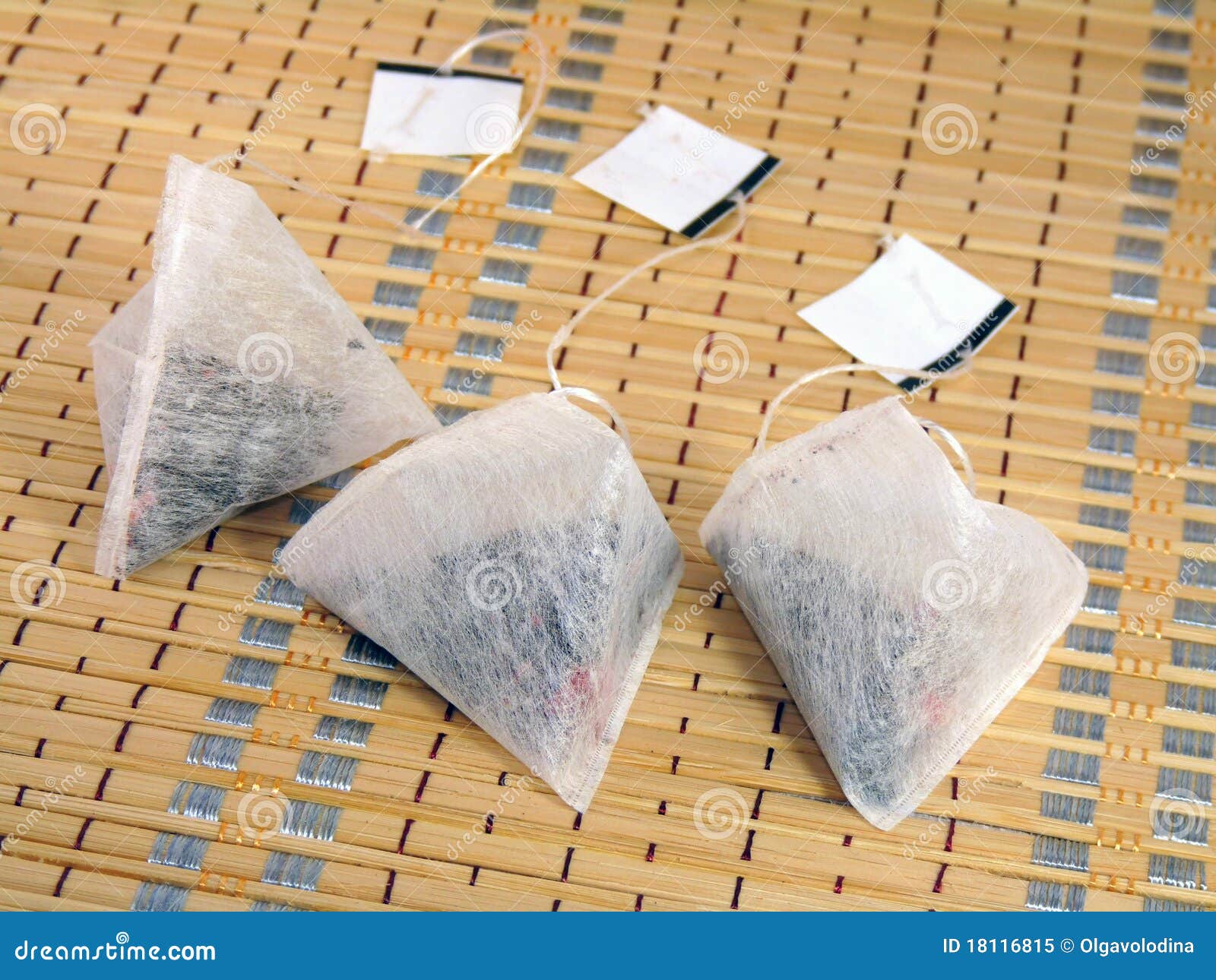 Tea Bags in the Shape of a Pyramid Stock Image - Image of healthy ...