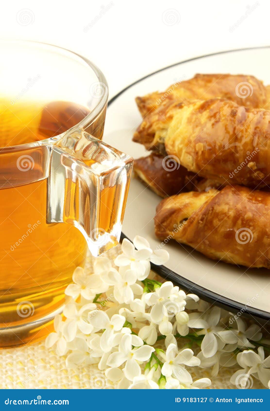 Tea with baked stock image. Image of white, flowers, lunch - 9183127