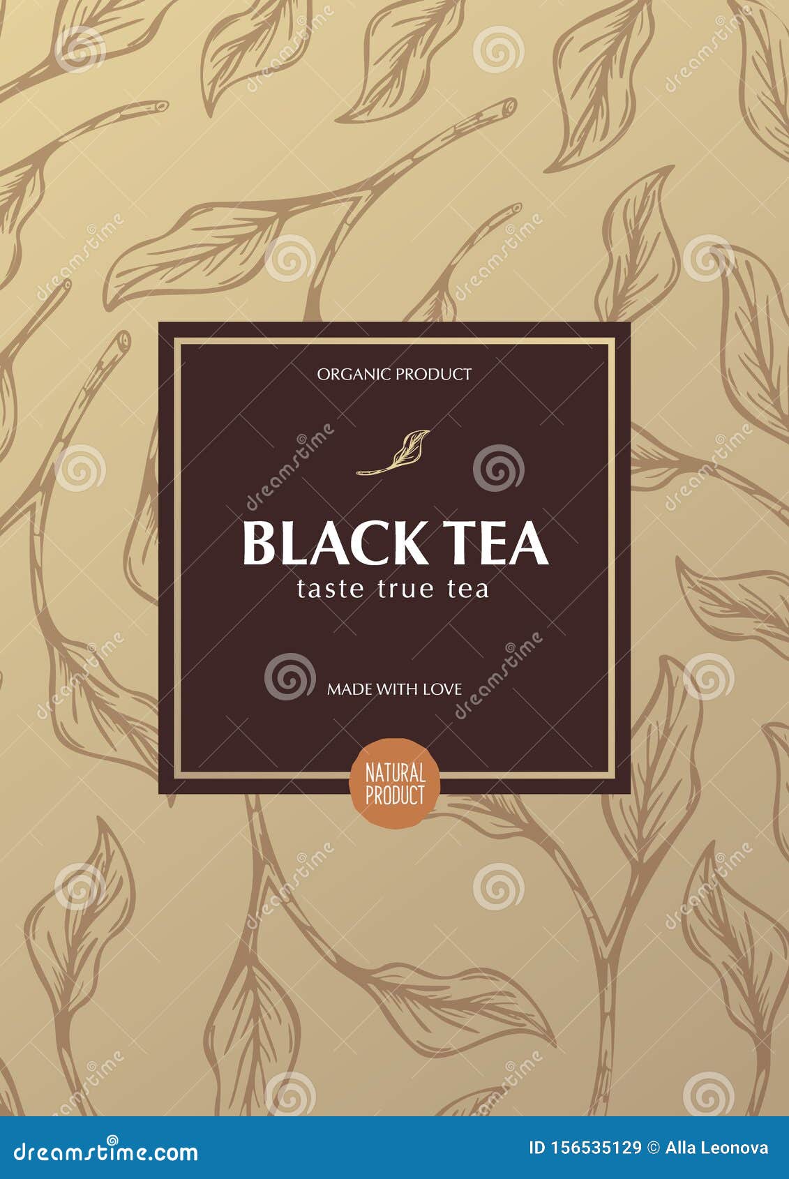 Tea Banner with Leaves on the Background. Stock Vector - Illustration ...