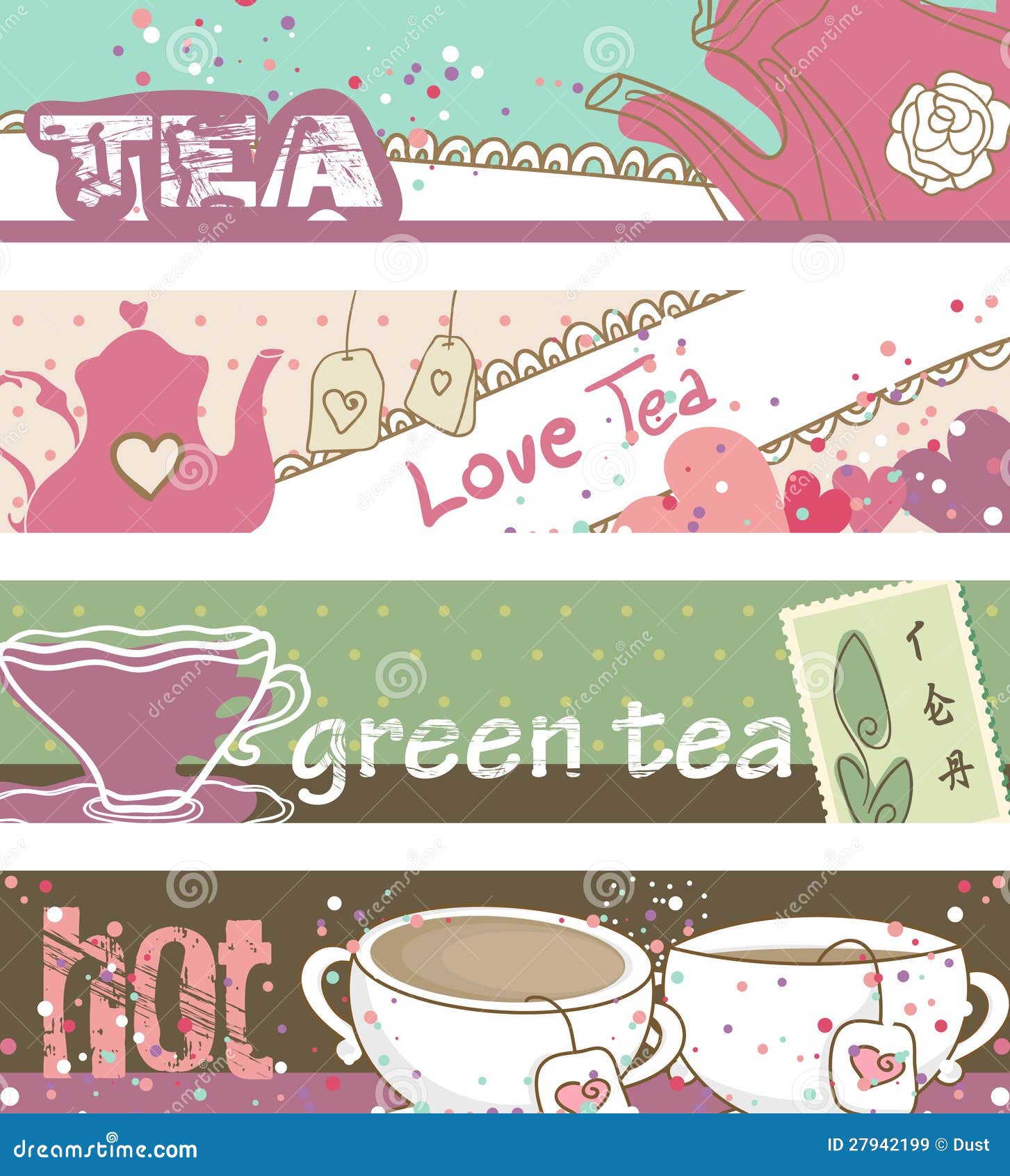 Tea banners stock illustration. Illustration of elements - 27942199