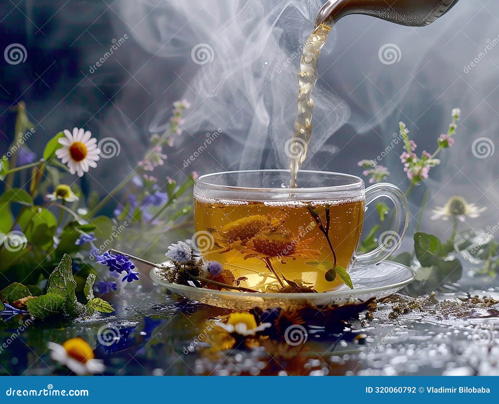 Tea being poured into cup stock illustration. Illustration of kitchen ...