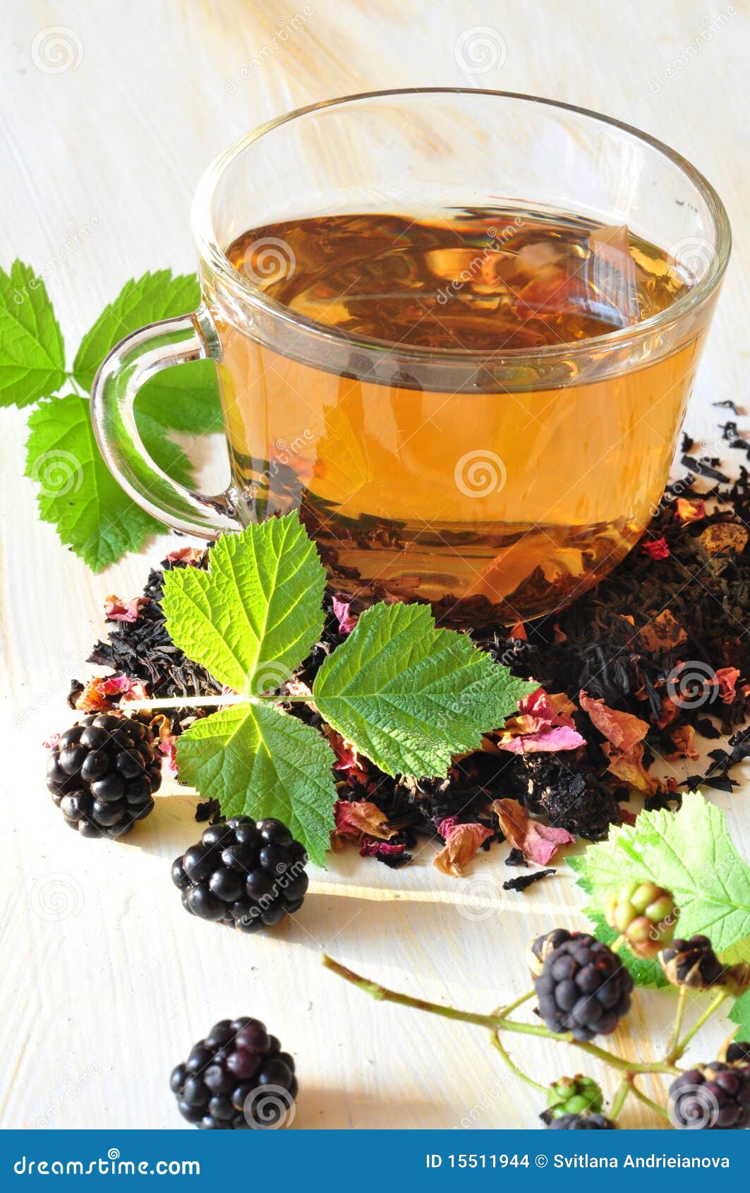 Tea and berries stock photo. Image of baccate, india - 15511944