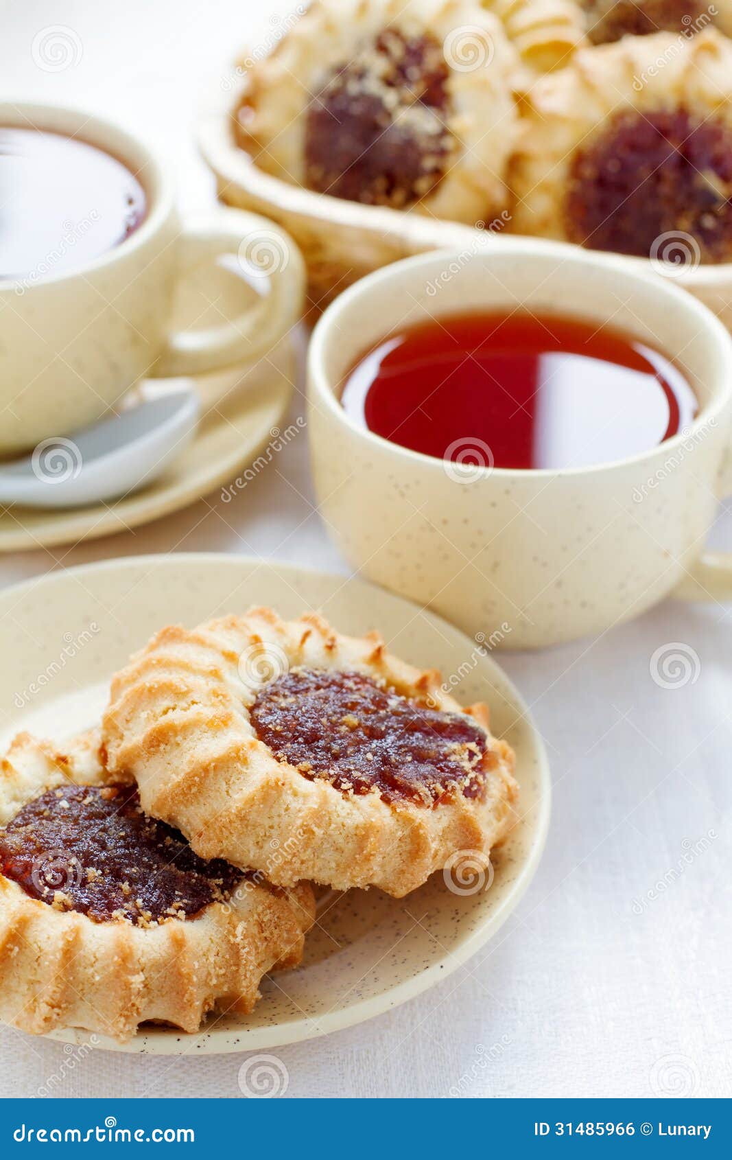 Tea and biscuits stock photo. Image of plate, beverage - 31485966