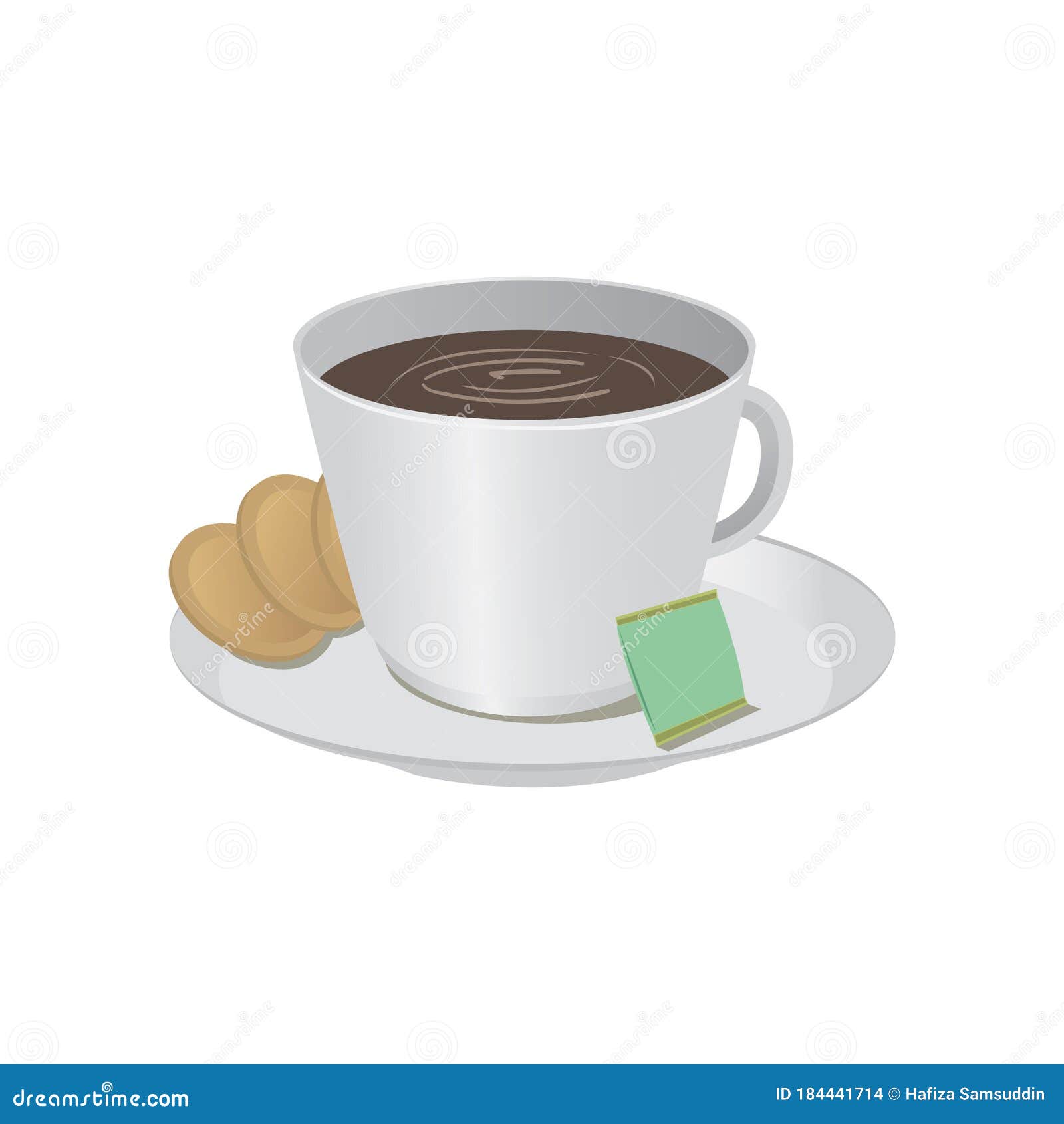 Tea with Biscuits. Vector Illustration Decorative Background Design ...