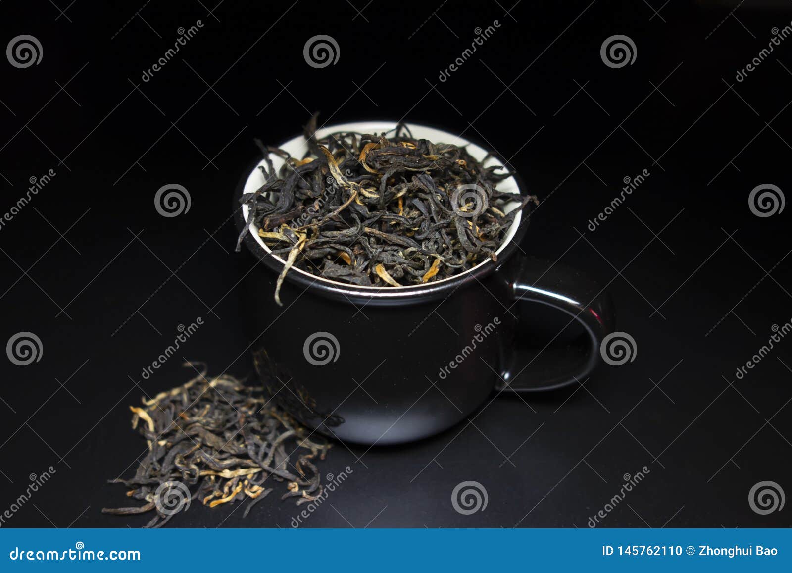 Tea in Black Background stock photo. Image of oriental - 145762110