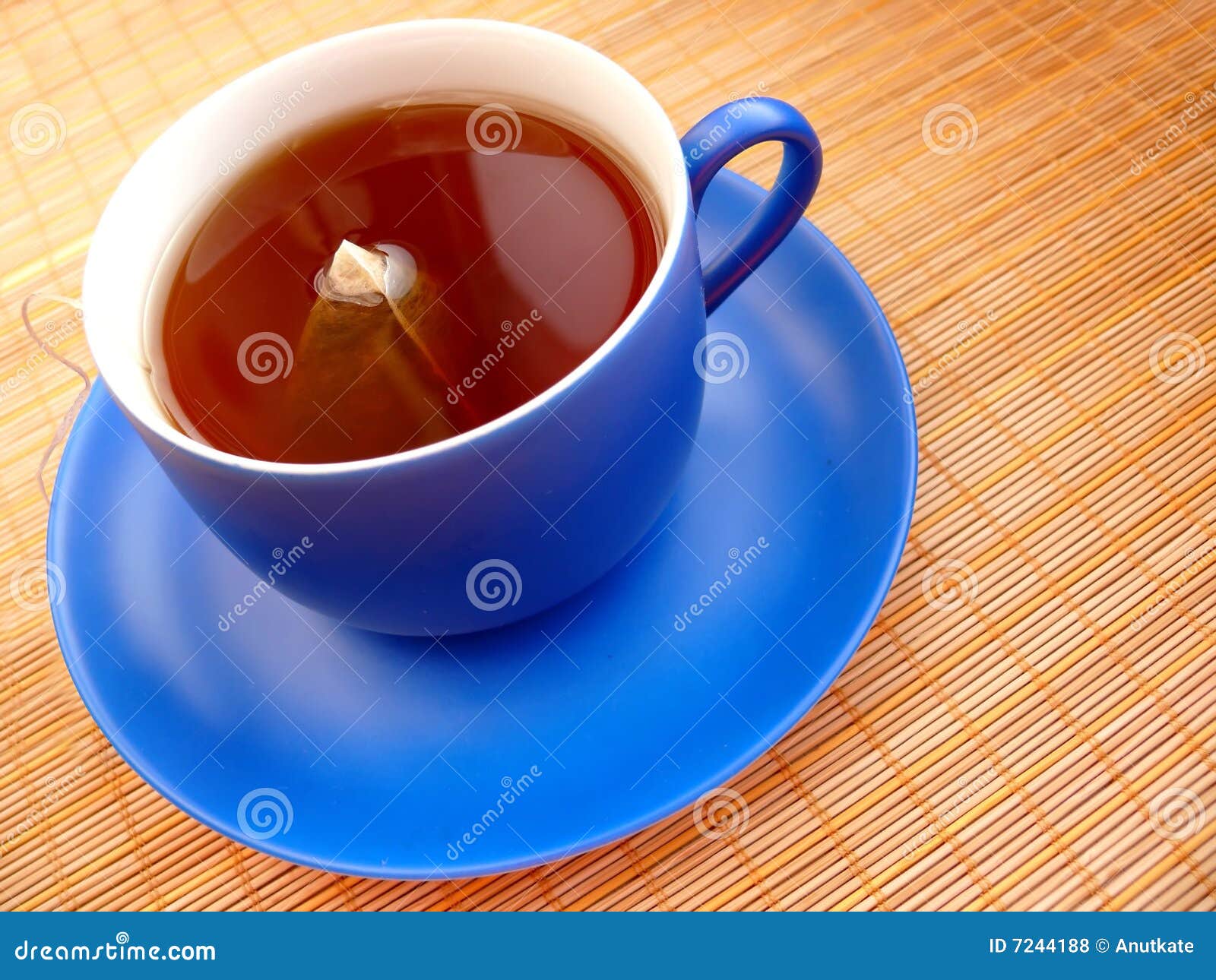 Tea in blue cup stock photo. Image of drink, brown, beverage - 7244188