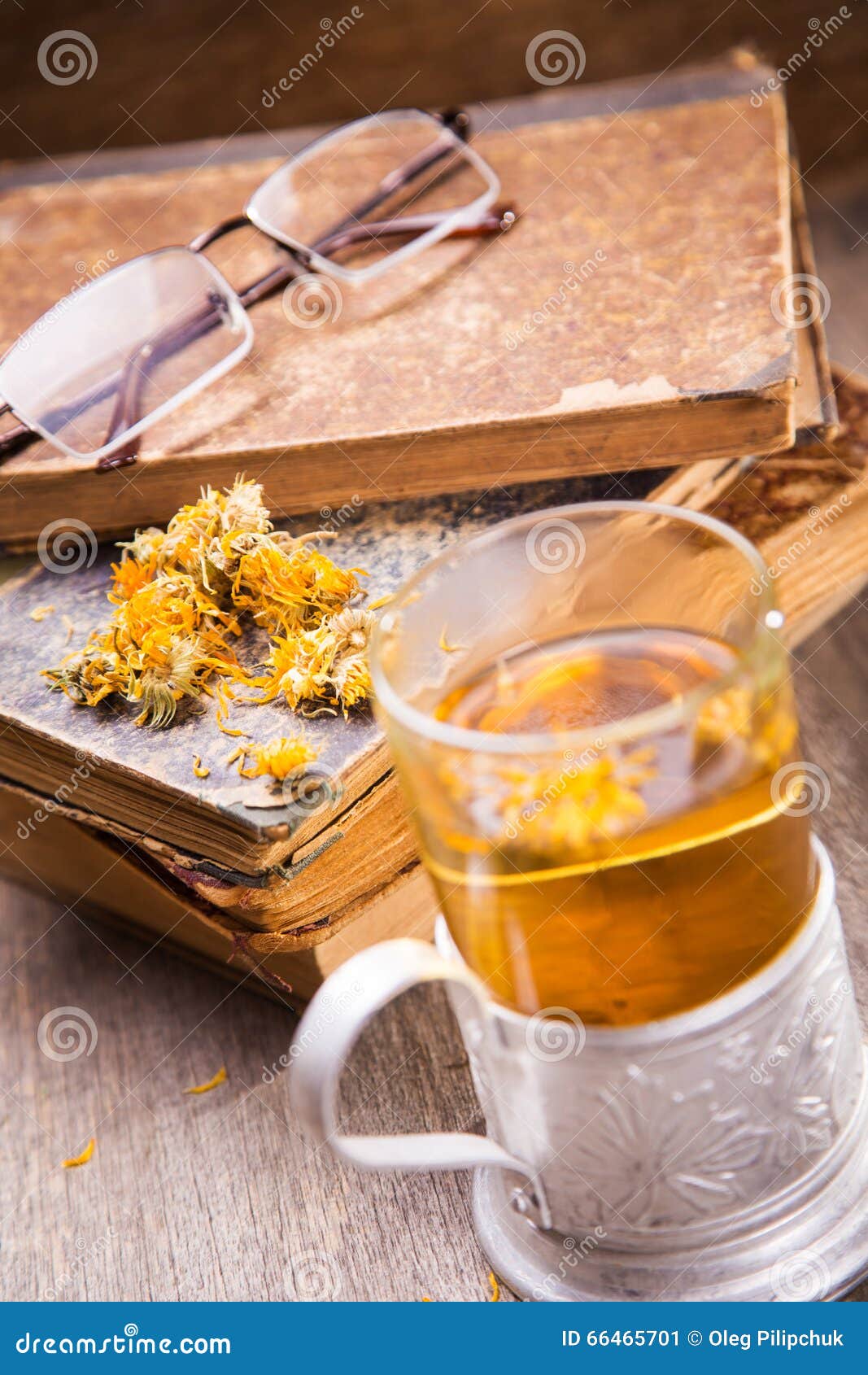 Tea on book stock image. Image of flower, breakfast, metal - 66465701