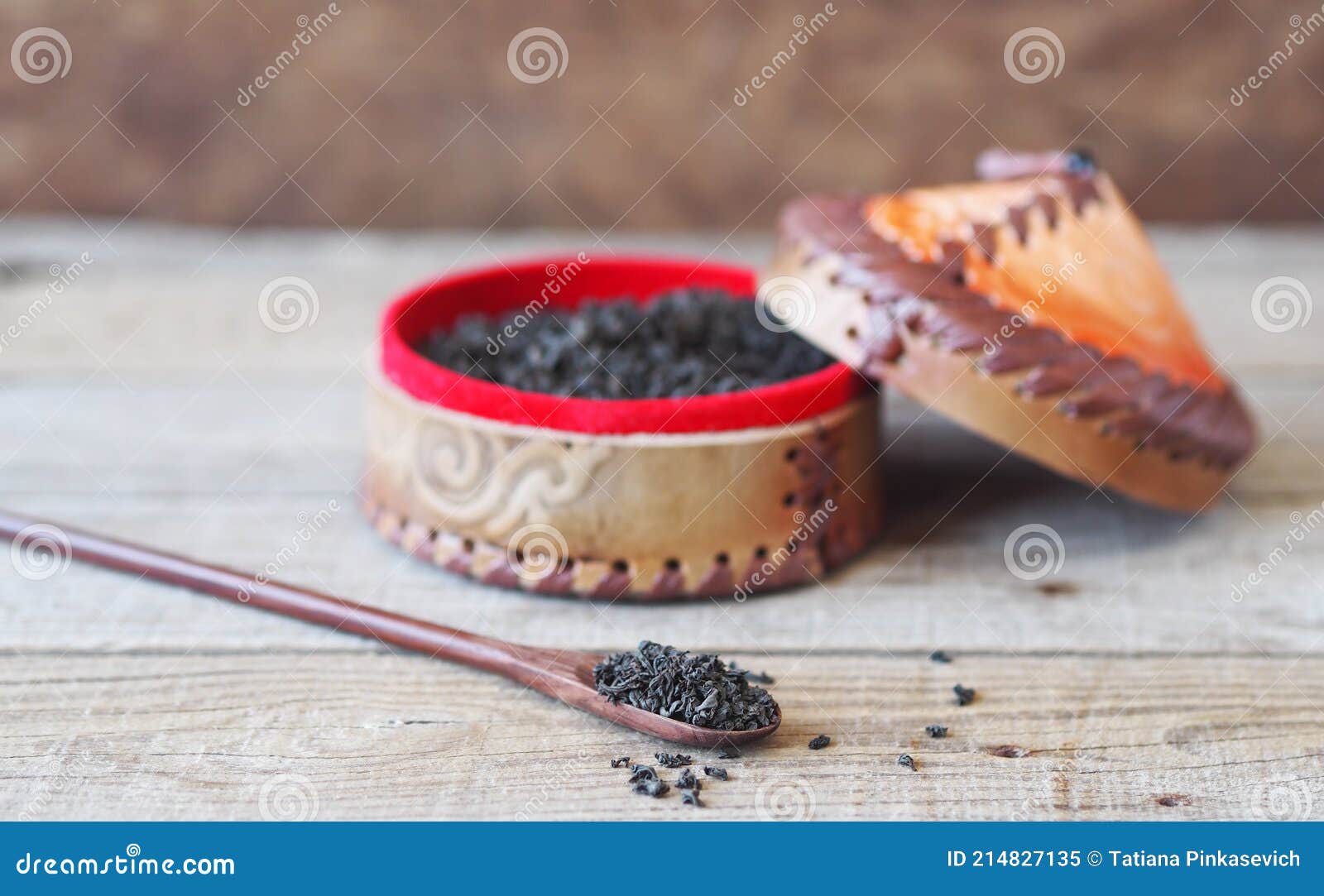 Tea Box Made of Genuine Leather in the National Oriental Style Stock ...