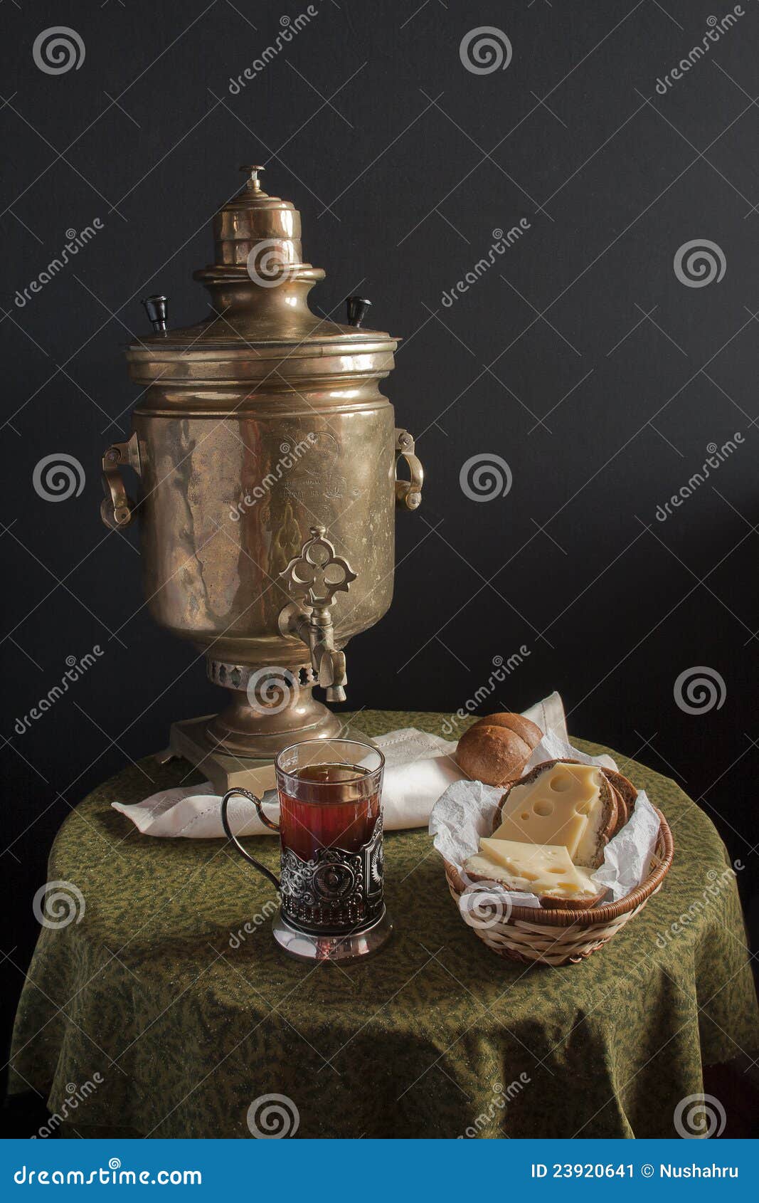 Tea with bread and butter stock image. Image of kitchen - 23920641