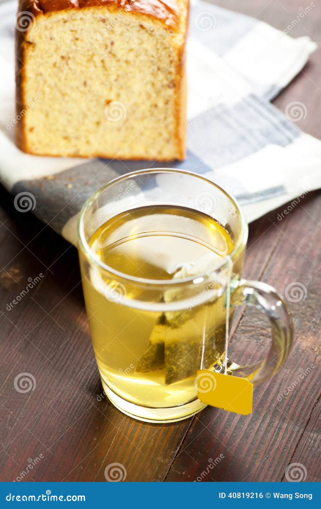 Tea and bread stock photo. Image of black, white, morning - 40819216