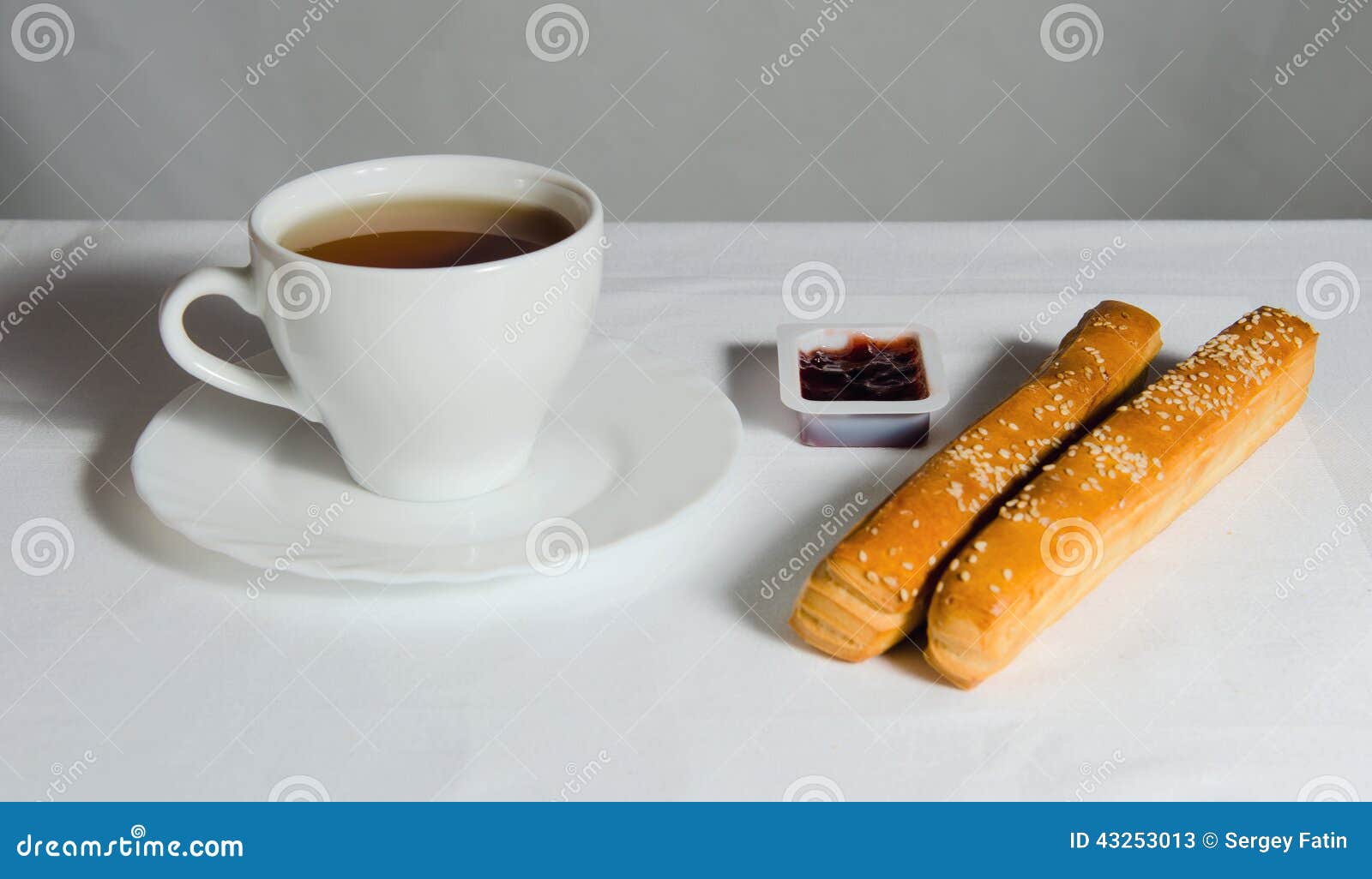Tea and bread with jams stock image. Image of breakfast - 43253013