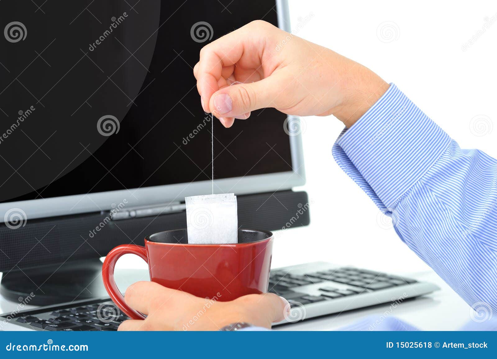 Tea break stock photo. Image of coffee, display, monitor - 15025618