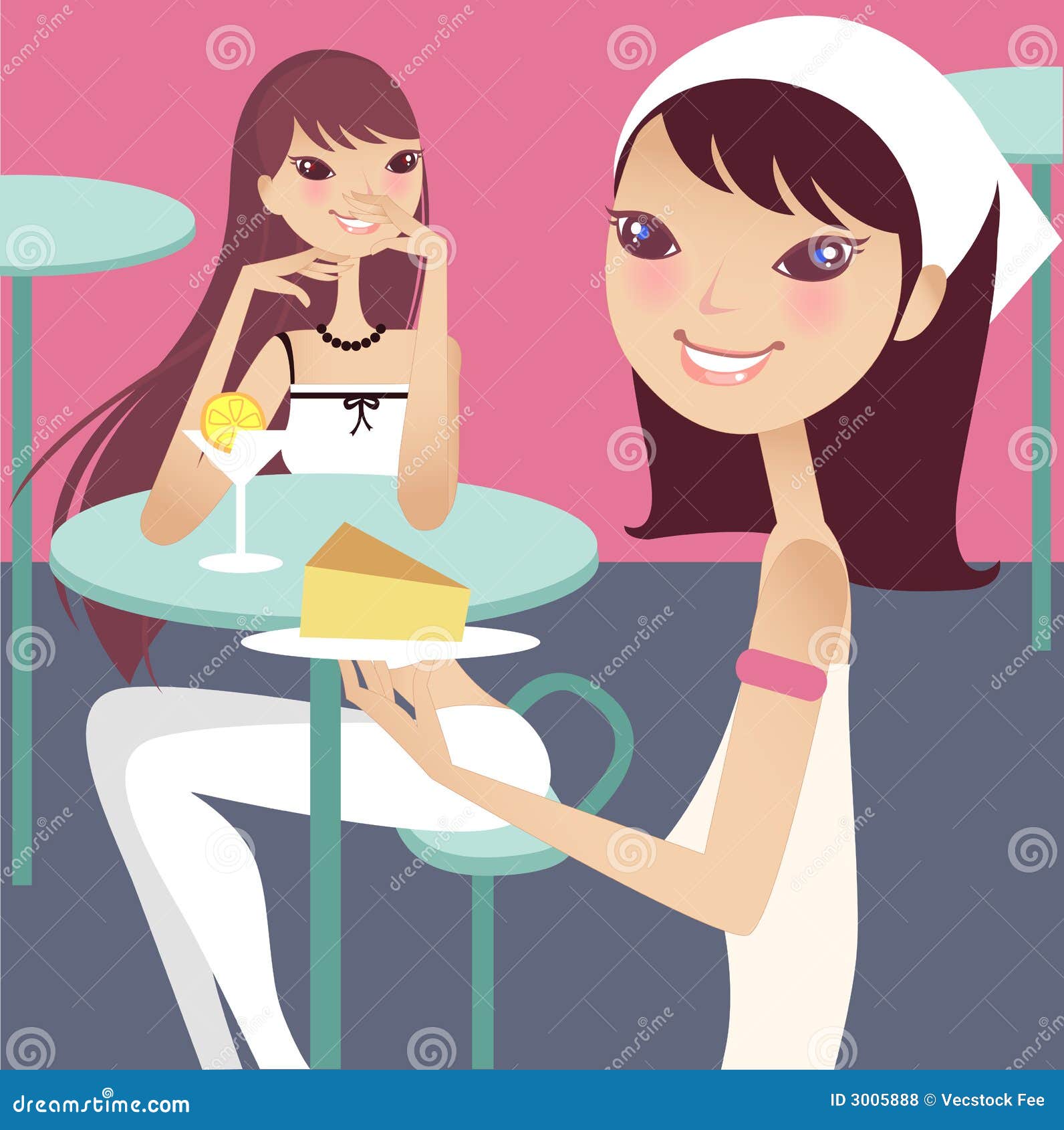 Tea break stock vector. Illustration of coffee, girl, friends - 3005888