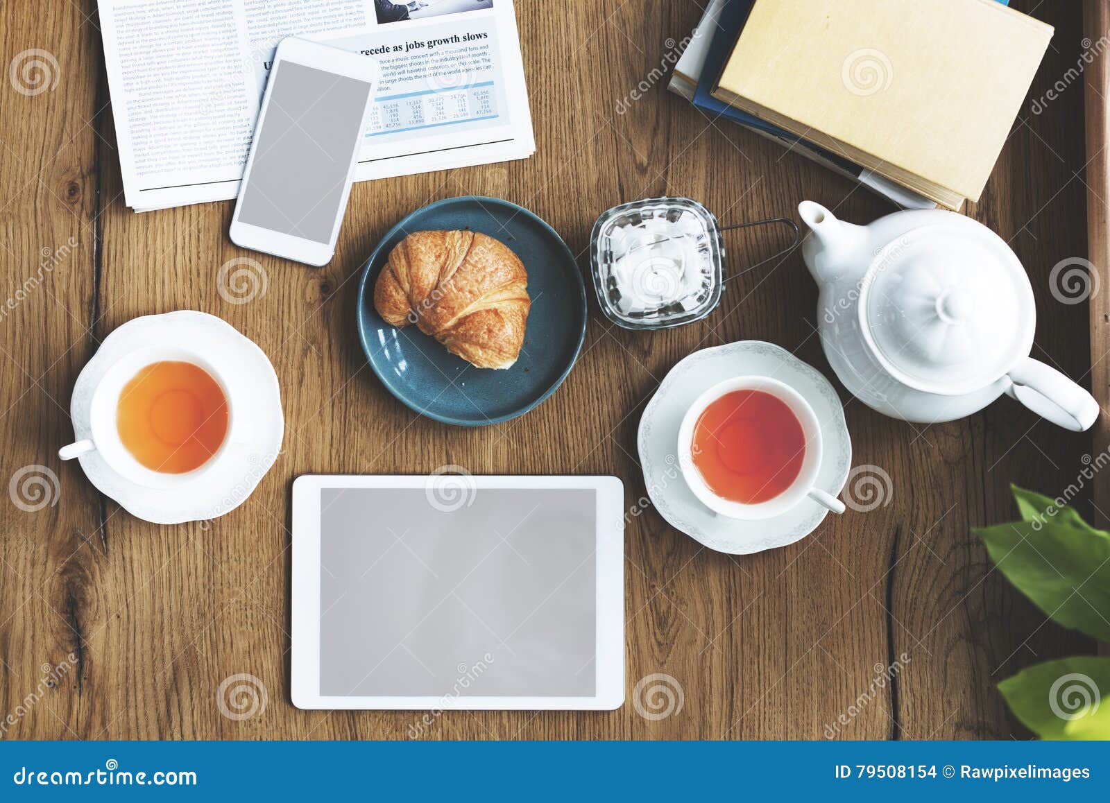 Tea Break Digital Device Connection Technology Concept Stock Photo ...