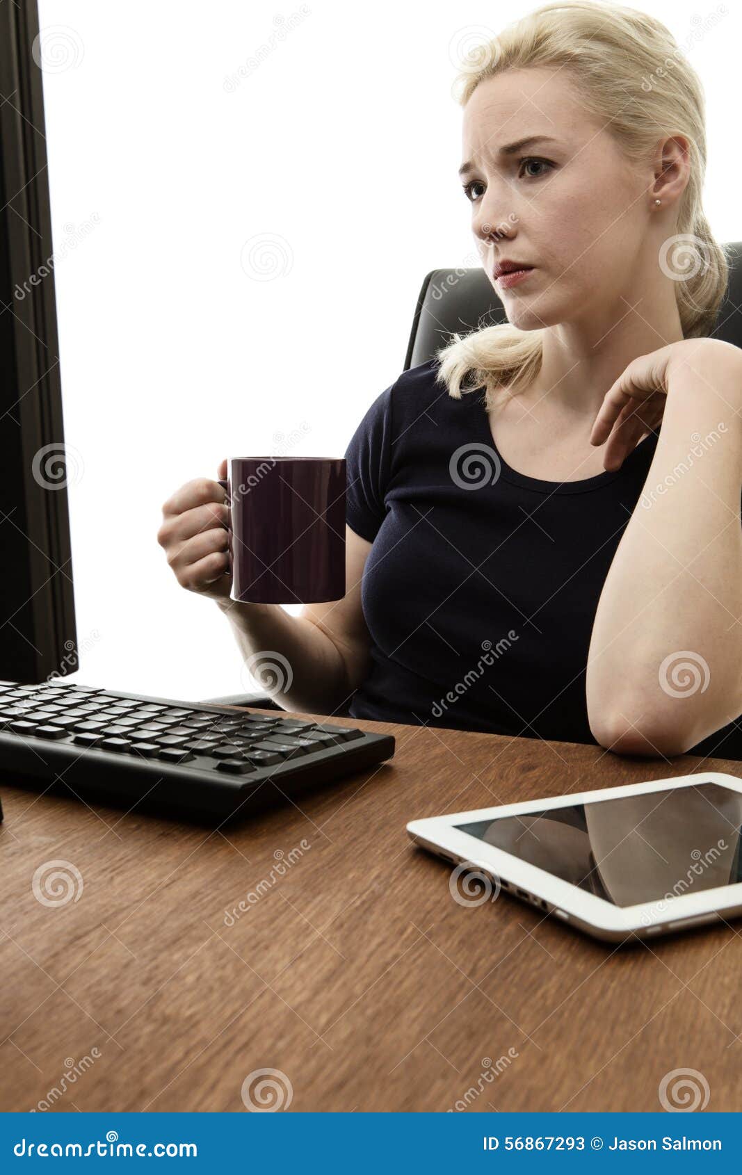 Tea break stock image. Image of attractive, person, adult - 56867293