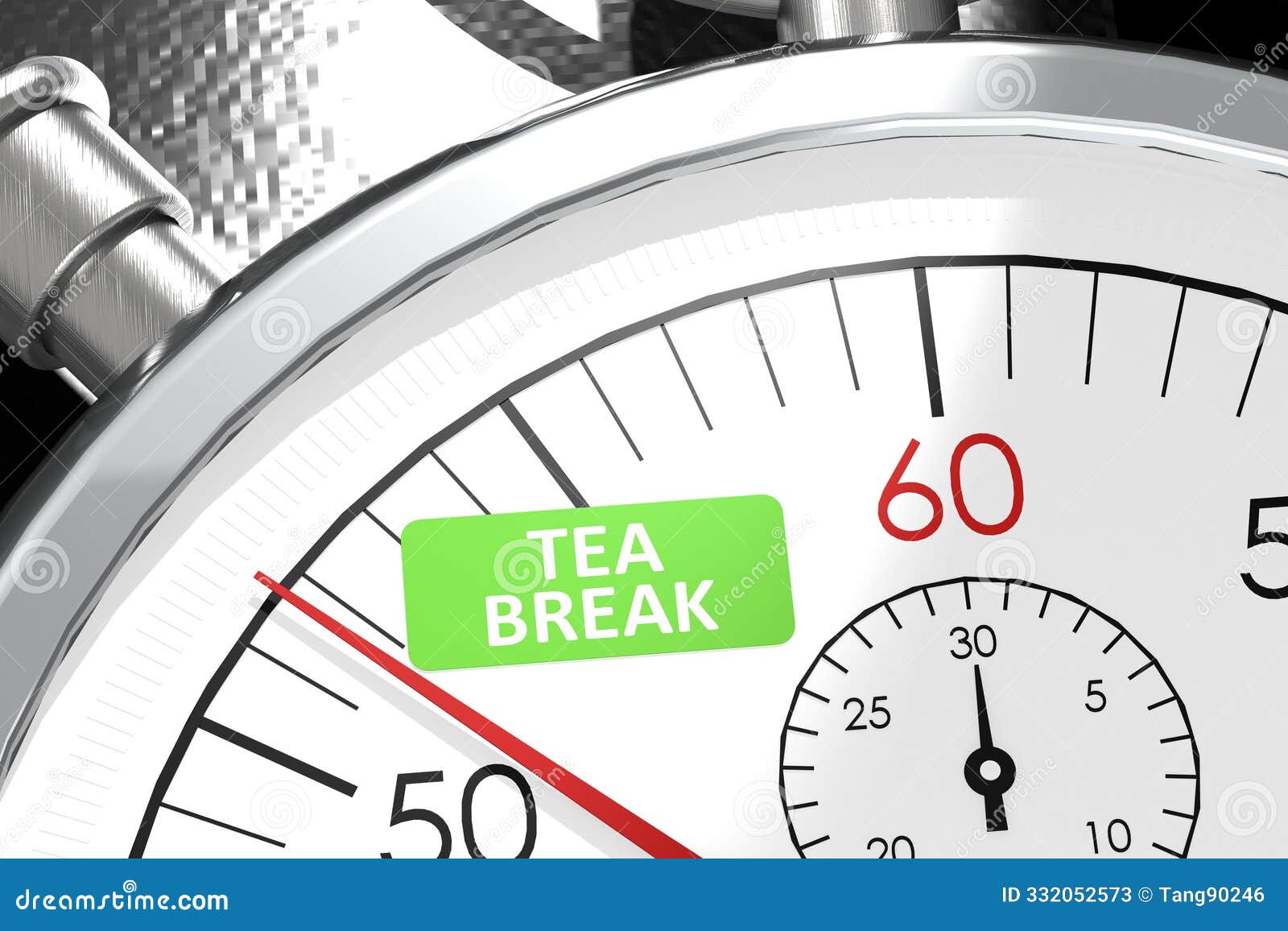 Tea Break Word on the Stopwatch Stock Illustration - Illustration of ...