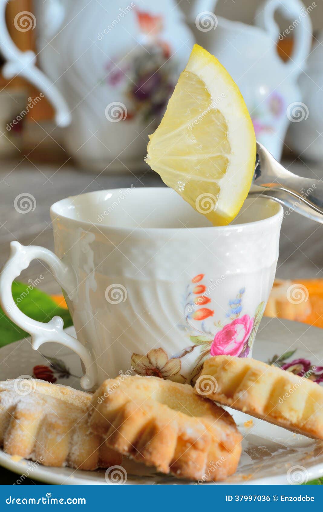 Tea breakfast stock photo. Image of teaspoon, leaves - 37997036