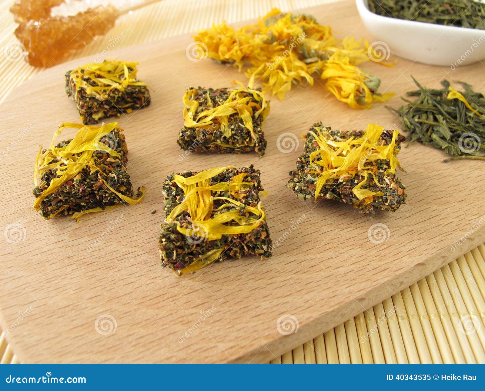 Tea Bricks Made of Pressed Green Stock Image - Image of compressed ...