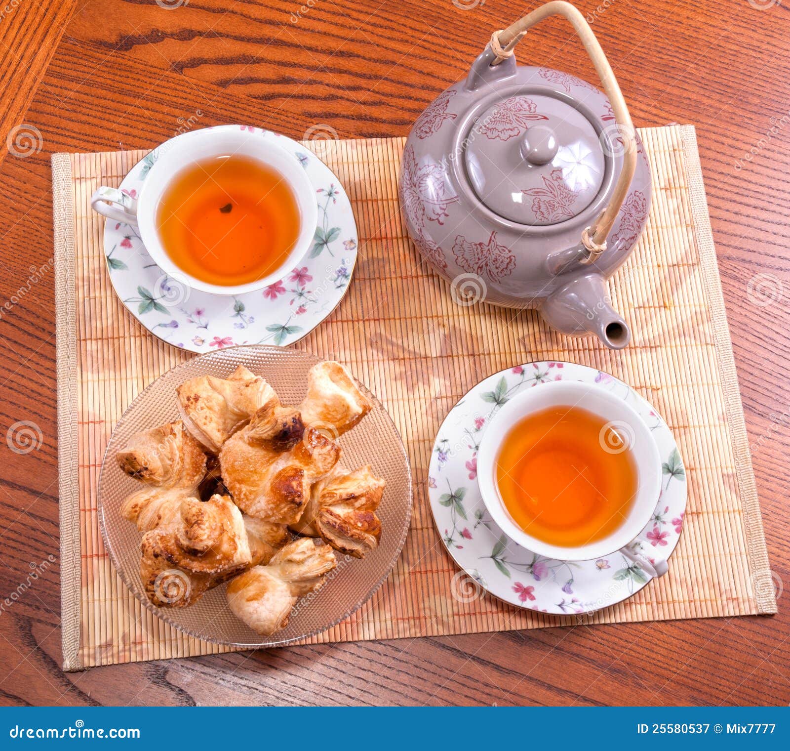 Tea and buns stock image. Image of white, drink, elegance - 25580537