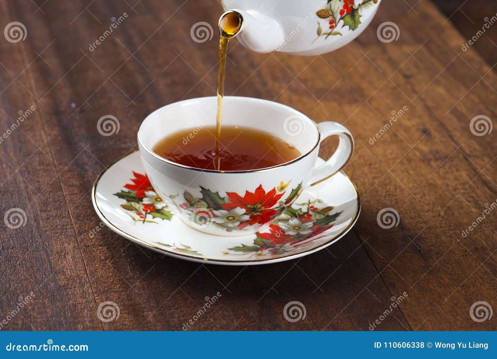 Tea in cafe stock photo. Image of table, cafe, spoon - 110606338
