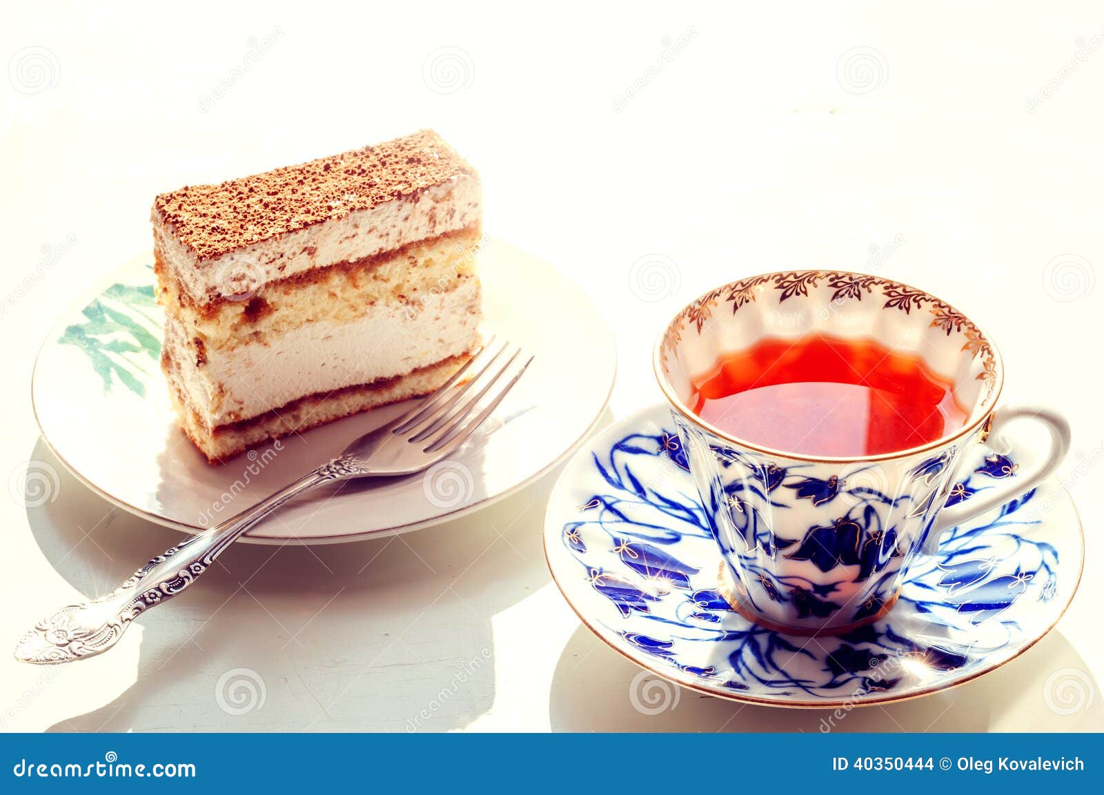 Tea with cake stock photo. Image of cake, brown, cuisine - 40350444