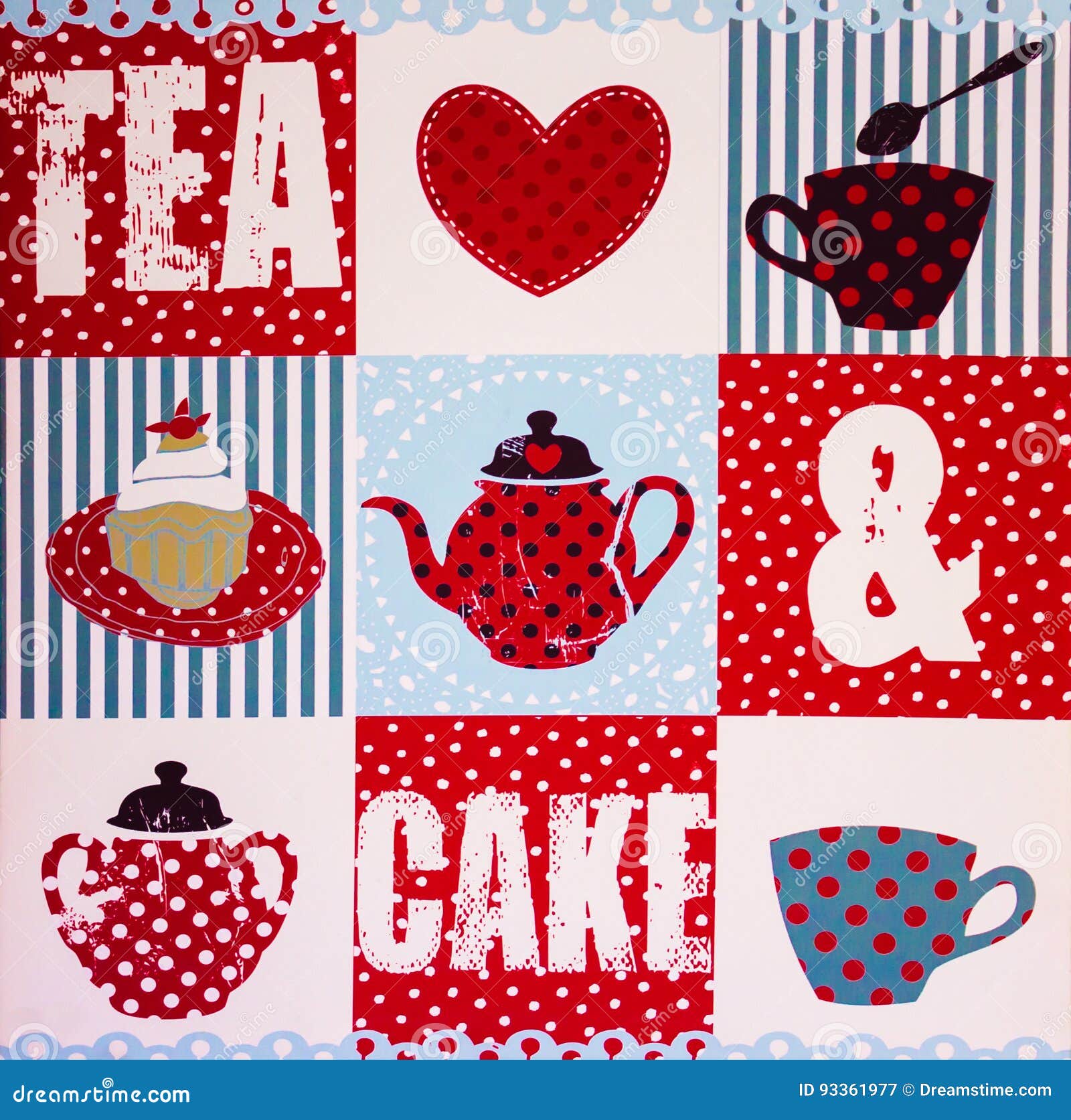 Tea Cake Canvas Art stock illustration. Illustration of chalk - 93361977