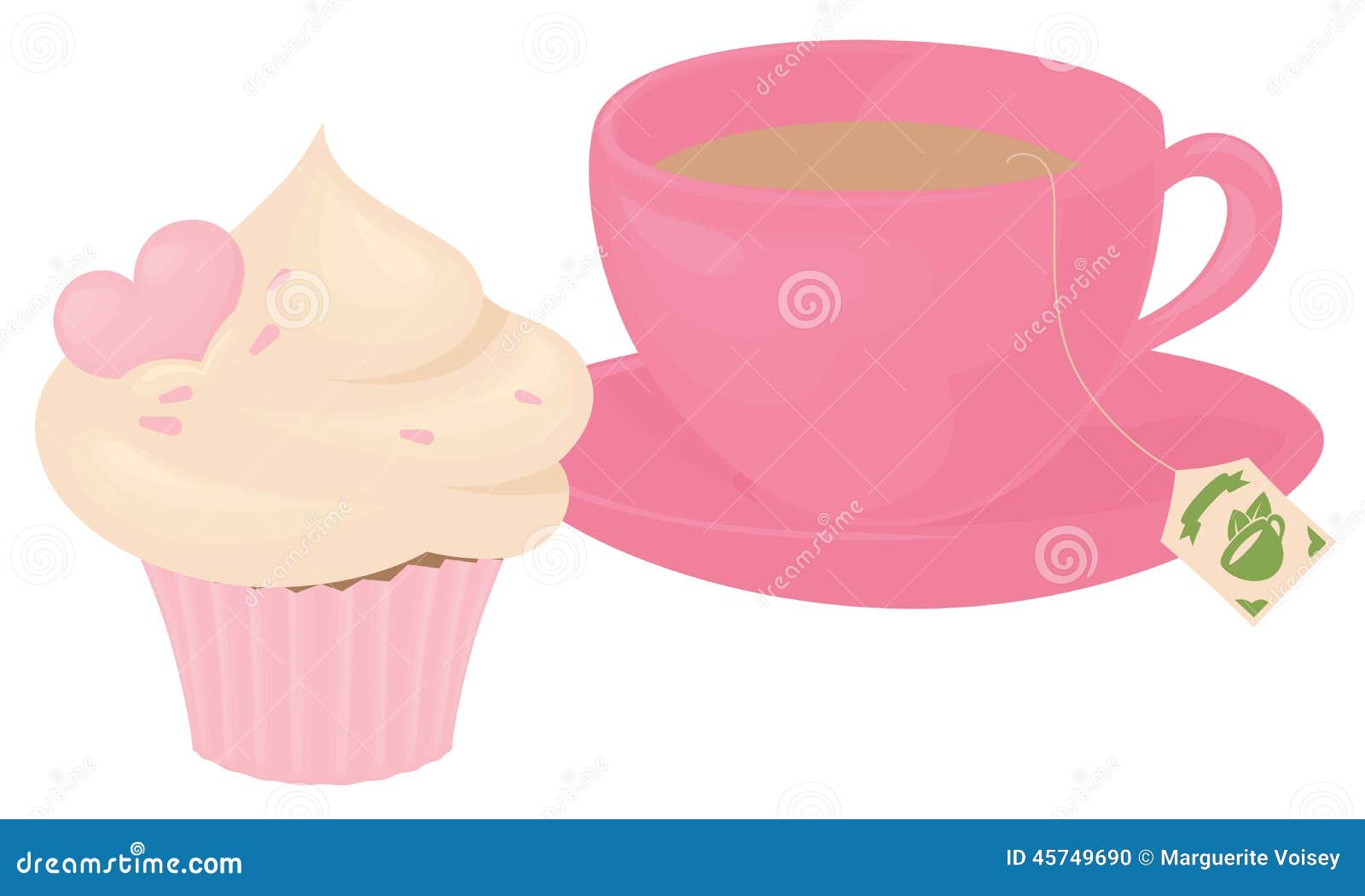 Tea And Cake Vector Illustration | CartoonDealer.com #45749690