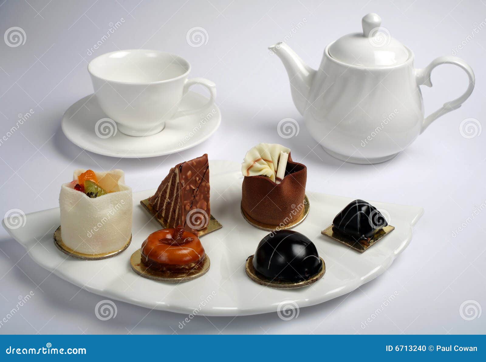 Tea and cakes stock photo. Image of fondant, teatime, teacup - 6713240