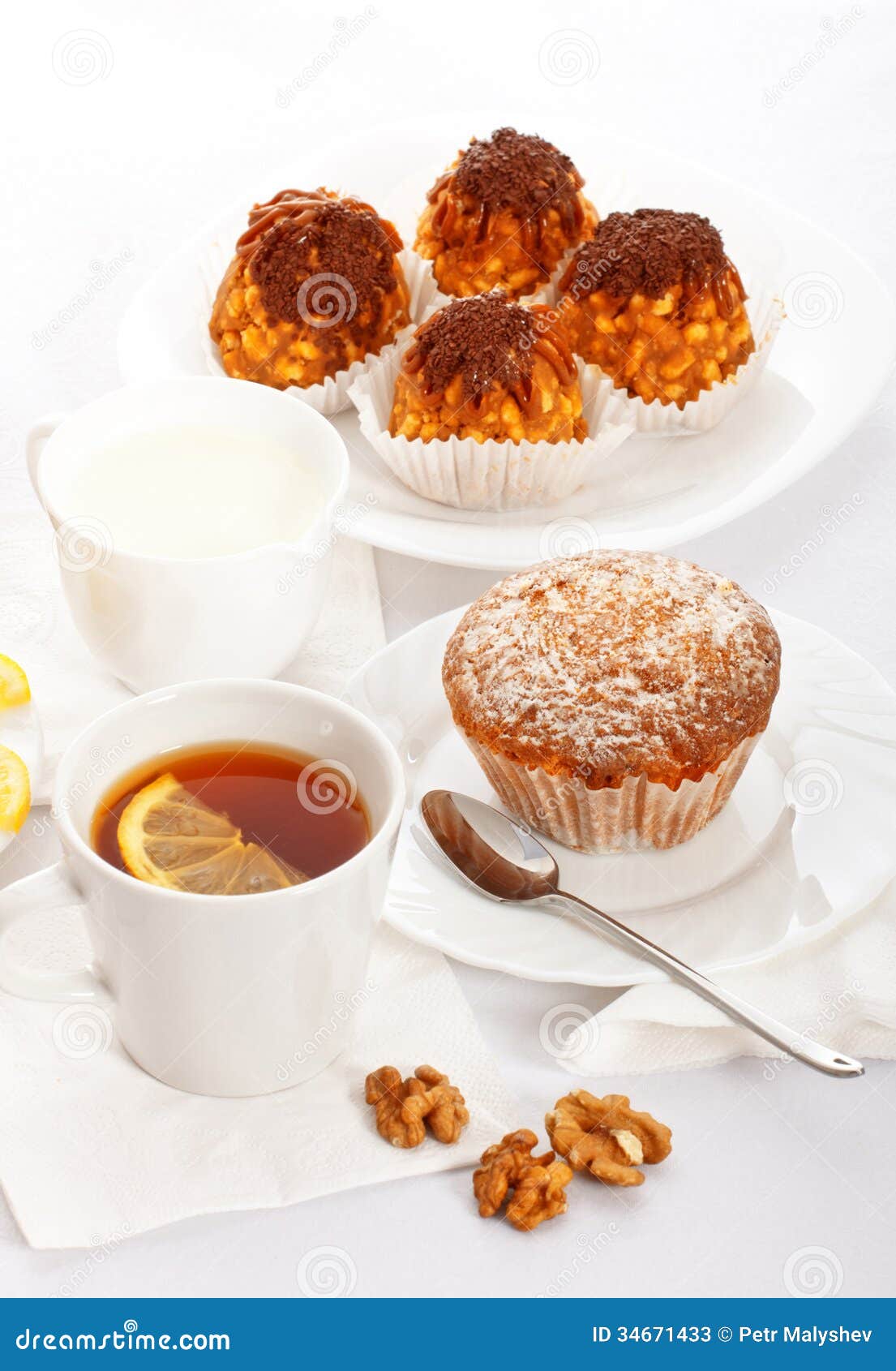 Tea with Cakes stock image. Image of baking, life, cream - 34671433